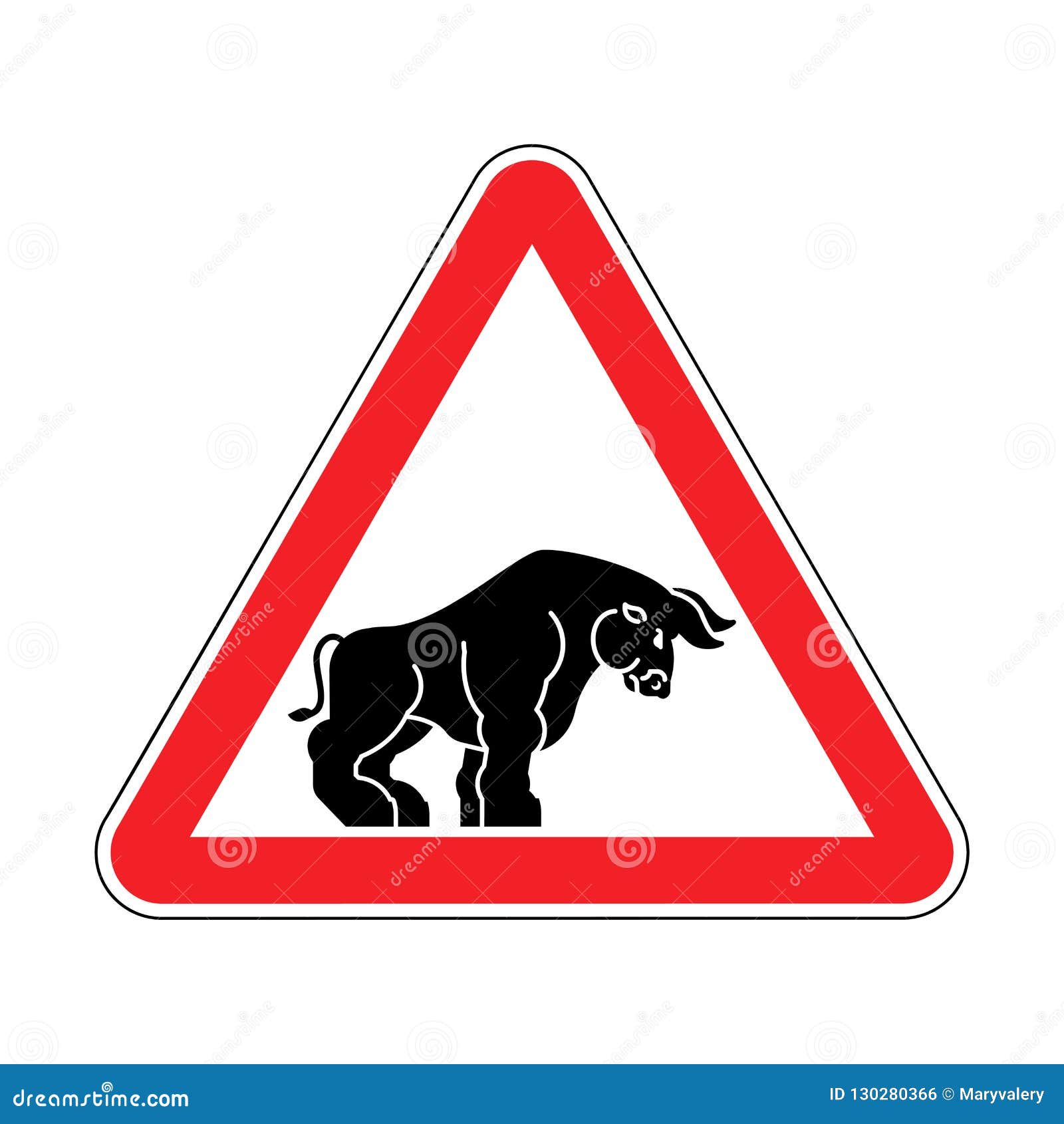 Attention Bull. Caution Buffalo Stock Vector - Illustration of animal ...