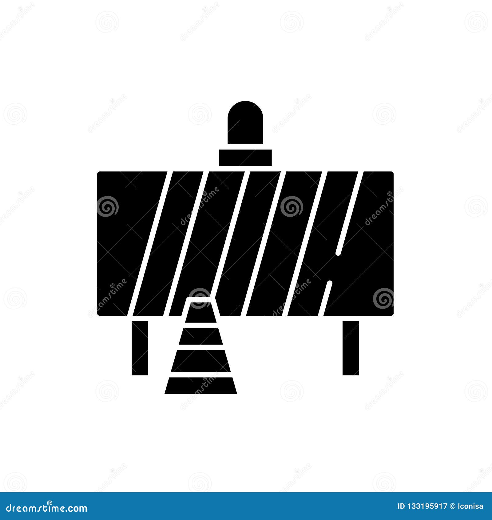 Attention Construction Sign With Heavy Block On Crane Hook Symbol ...