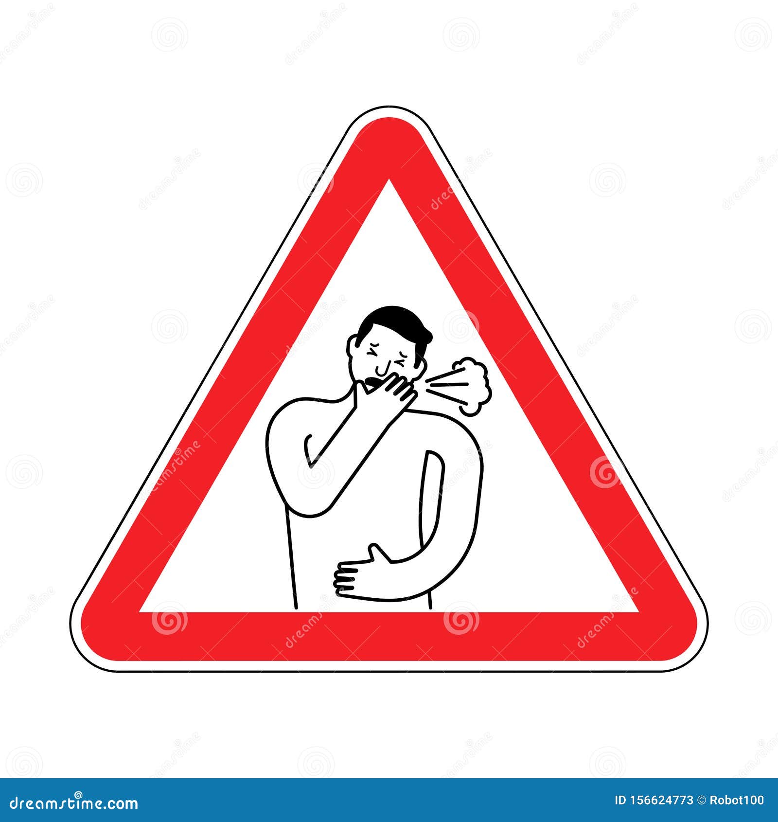 Attention Cough. Caution Coughing Stock Vector - Illustration of alert ...
