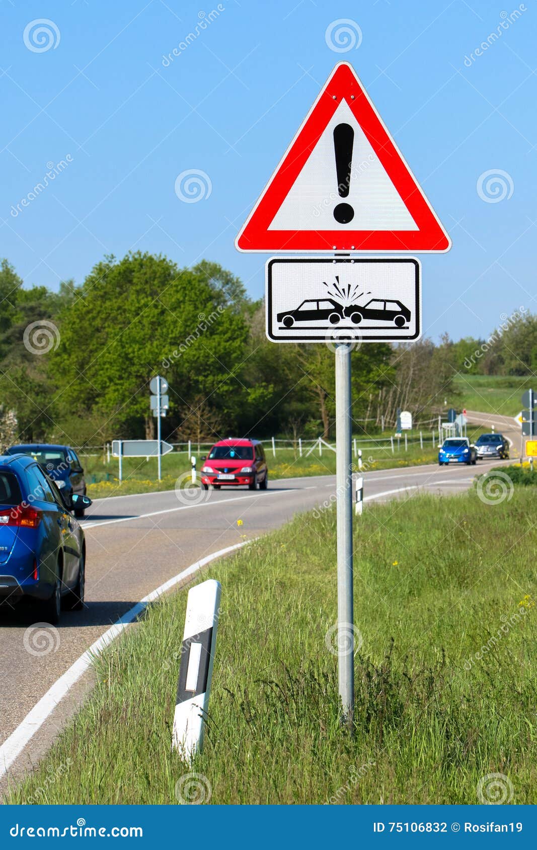 Attention crash sign stock photo. Image of graphic, auto - 75106832