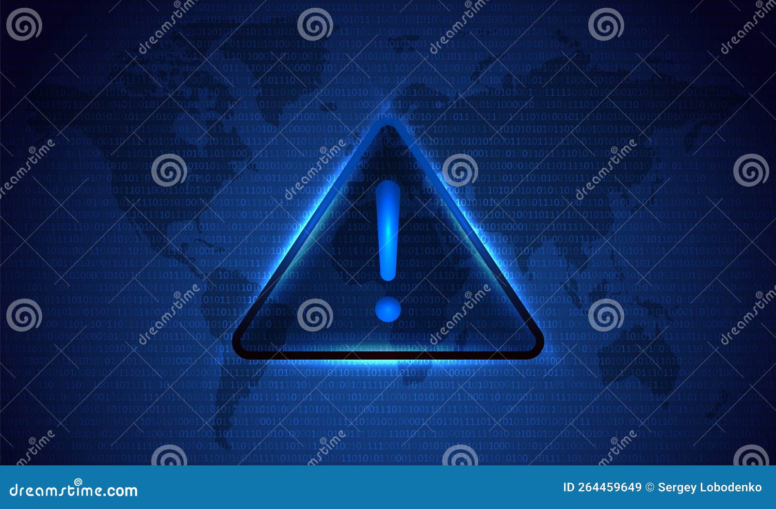 Attention Danger Hacking. Symbol On Map Dark Blue Background. Security ...