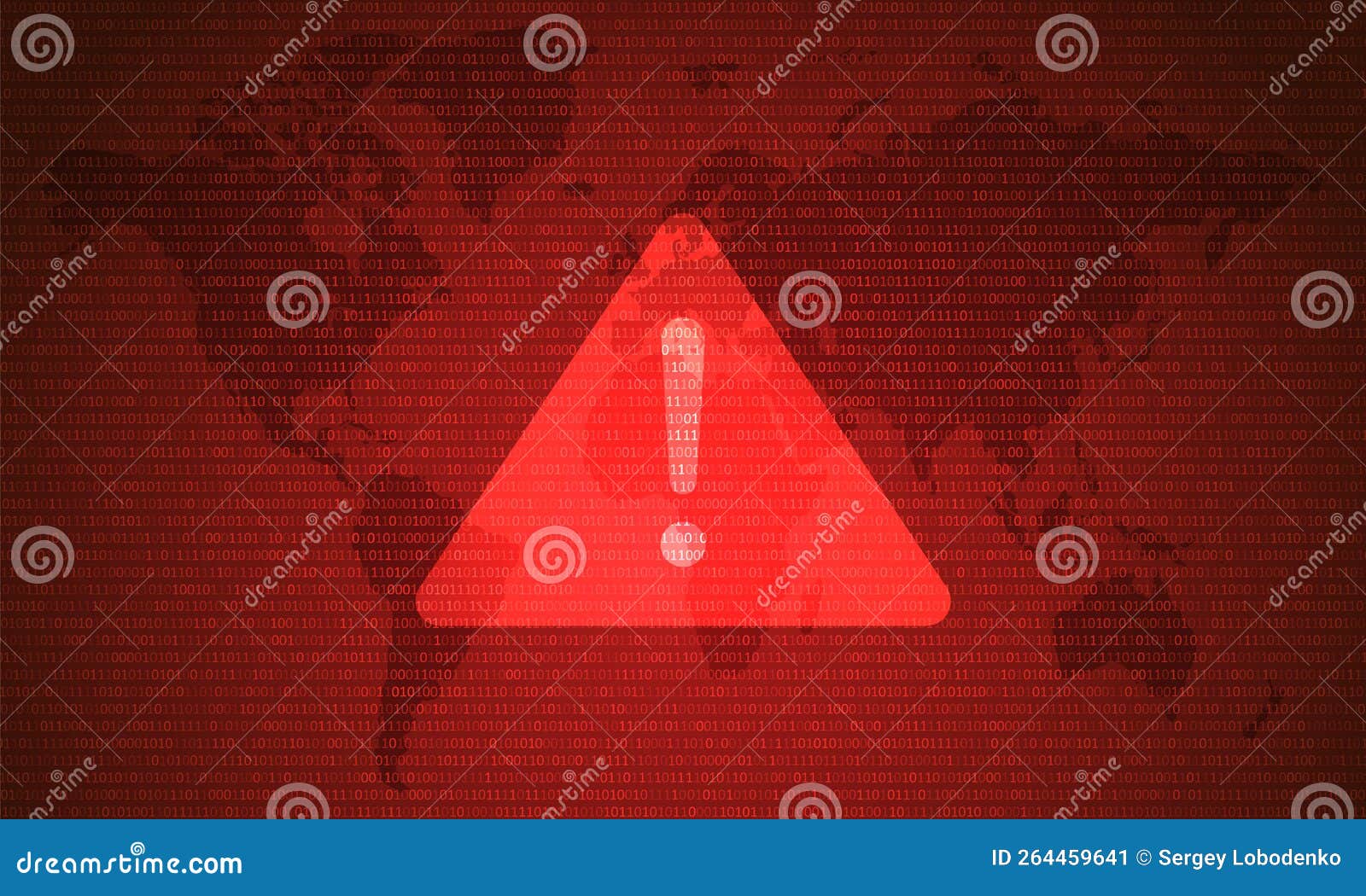 Attention Danger Hacking. Symbol on Map Dark Red Background. Security ...