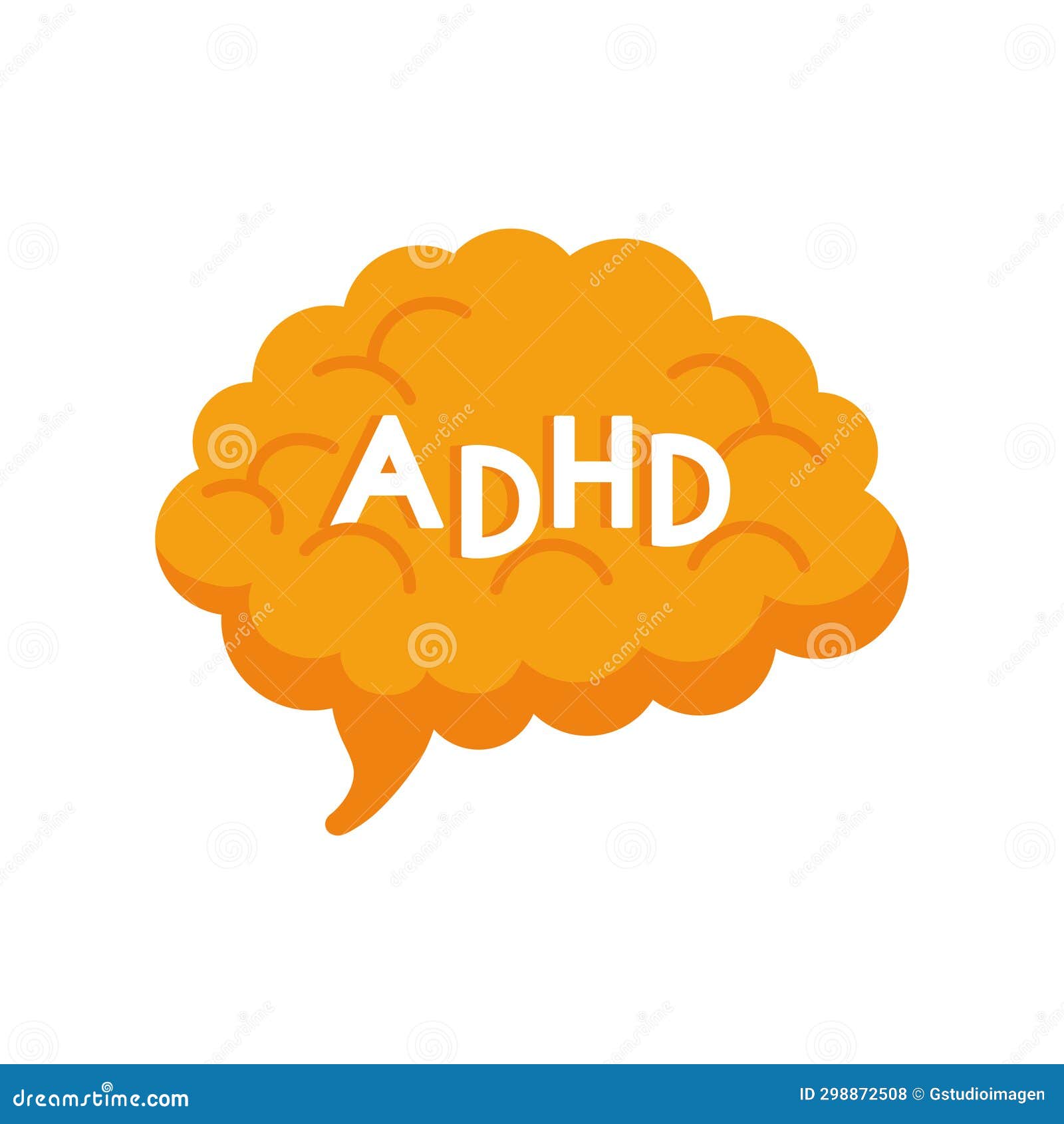 Attention Deficit Hyperactivity Disorder Brain Stock Vector ...