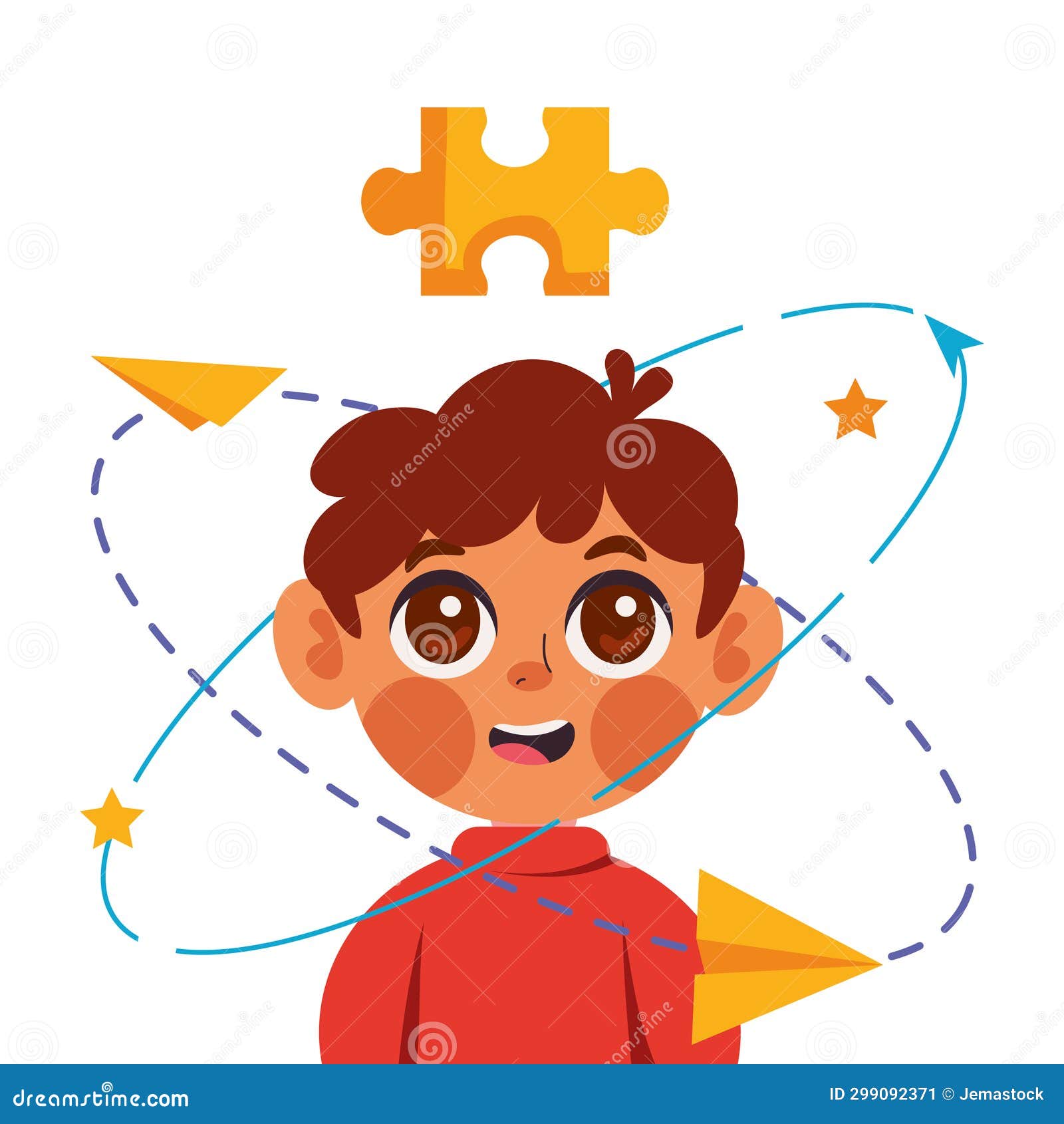 Attention Deficit Hyperactivity Disorder Child Stock Vector ...