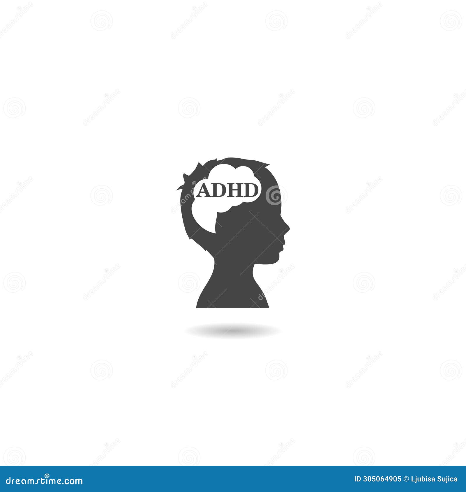 Attention Deficit Hyperactivity Disorder Concept Icon with Shadow Stock ...