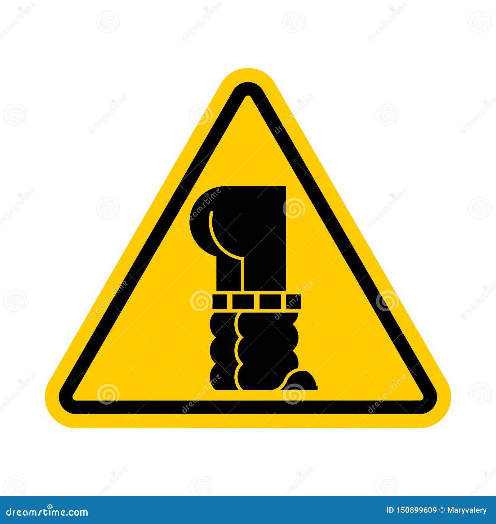 Attention Down Pants. Warning Yellow Road Sign Stock Vector ...