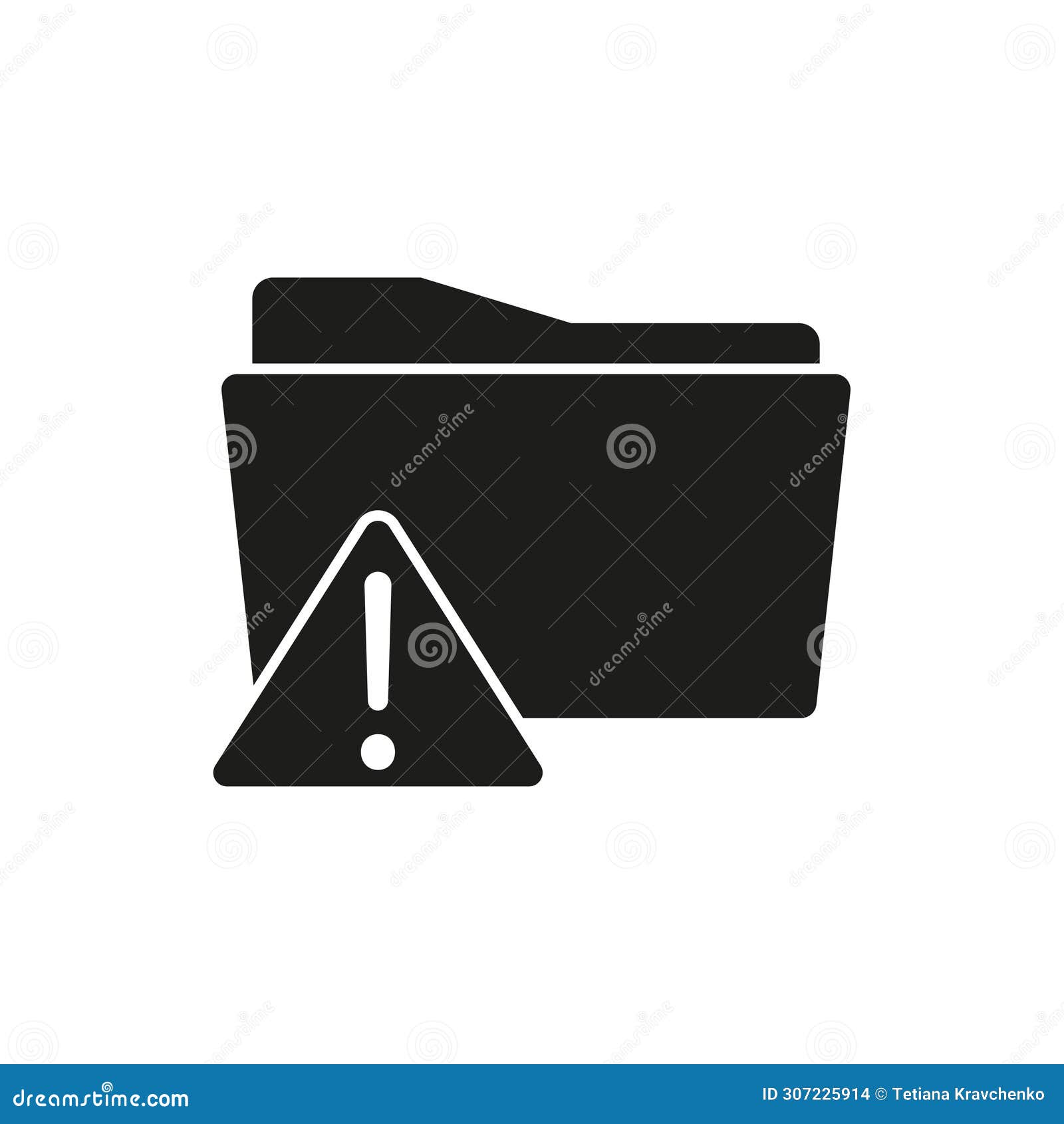 Attention Error Folder Symbol. Warning Folder Icon. Vector Illustration ...