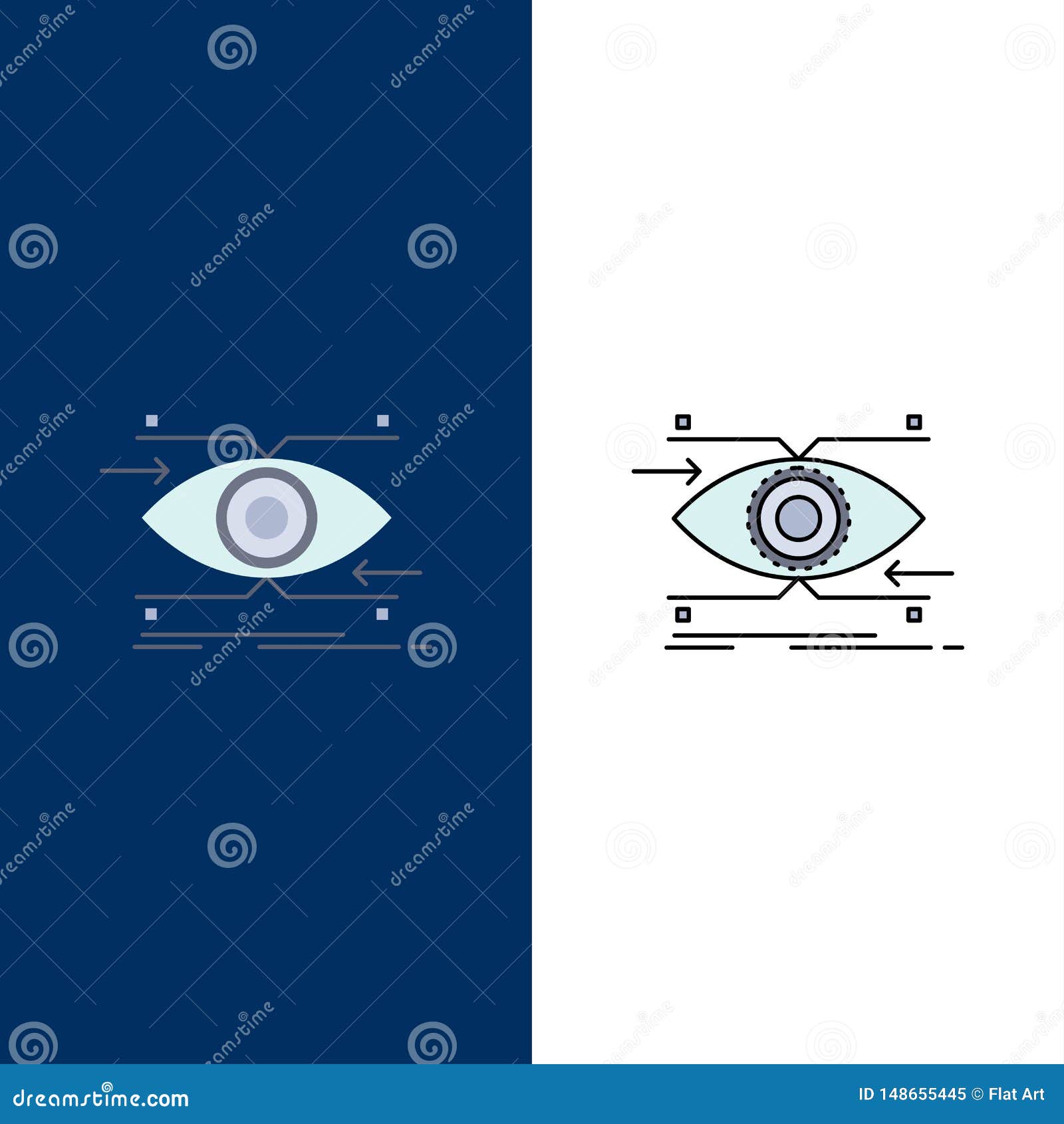 Attention, Eye, Focus, Looking, Vision Flat Color Icon Vector Stock ...