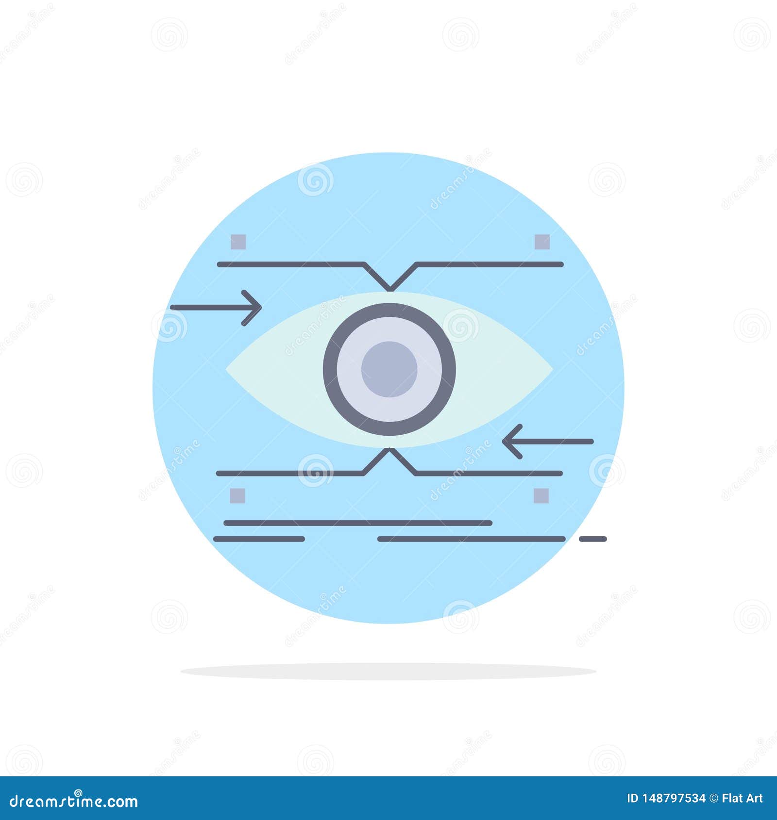 Attention, Eye, Focus, Looking, Vision Flat Color Icon Vector Stock ...