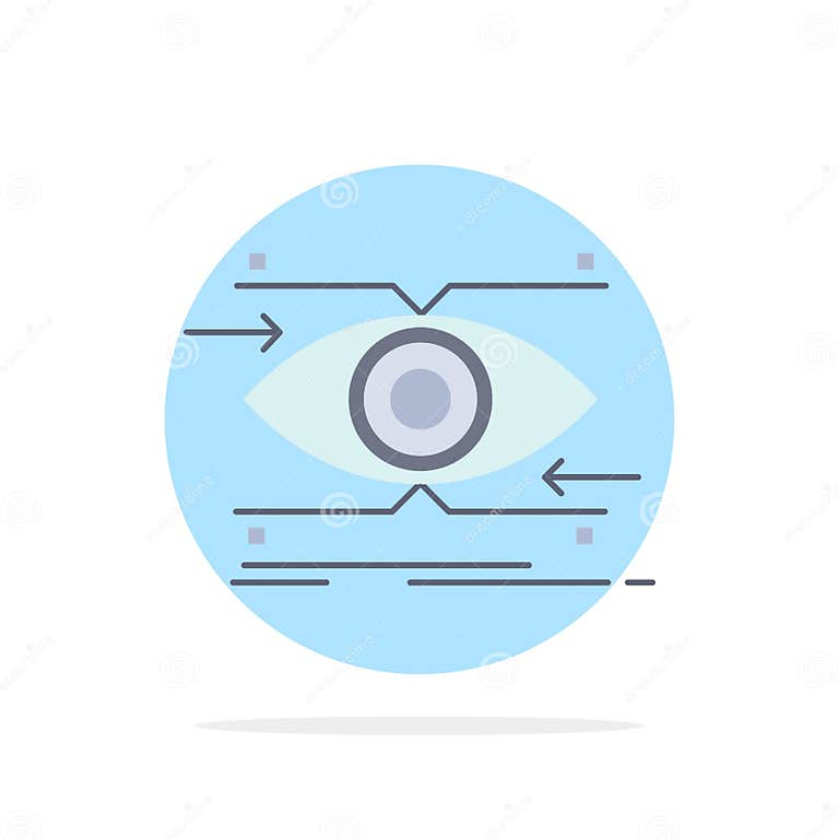 Attention, Eye, Focus, Looking, Vision Flat Color Icon Vector Stock ...