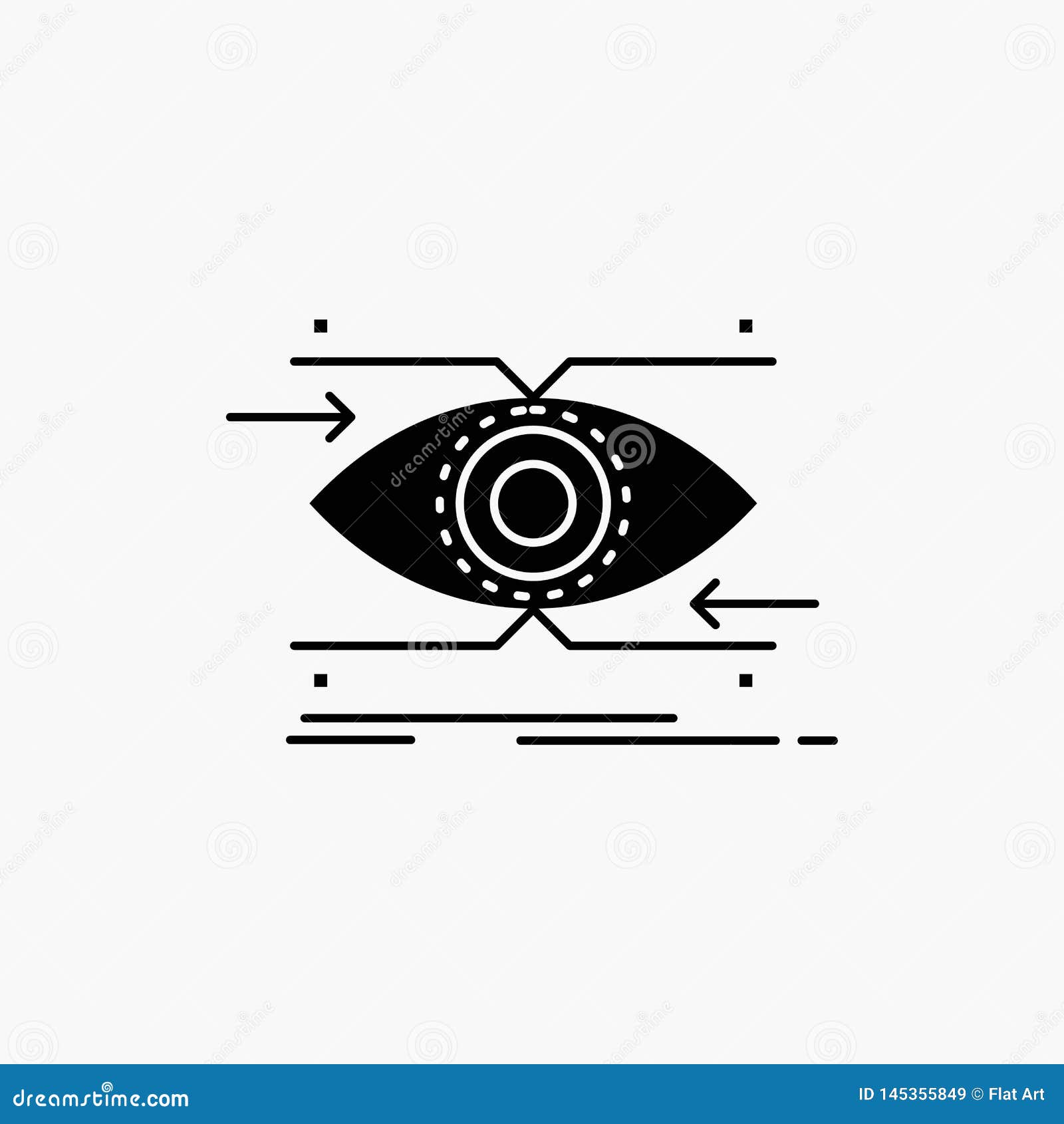 Attention, Eye, Focus, Looking, Vision Glyph Icon. Vector Isolated ...