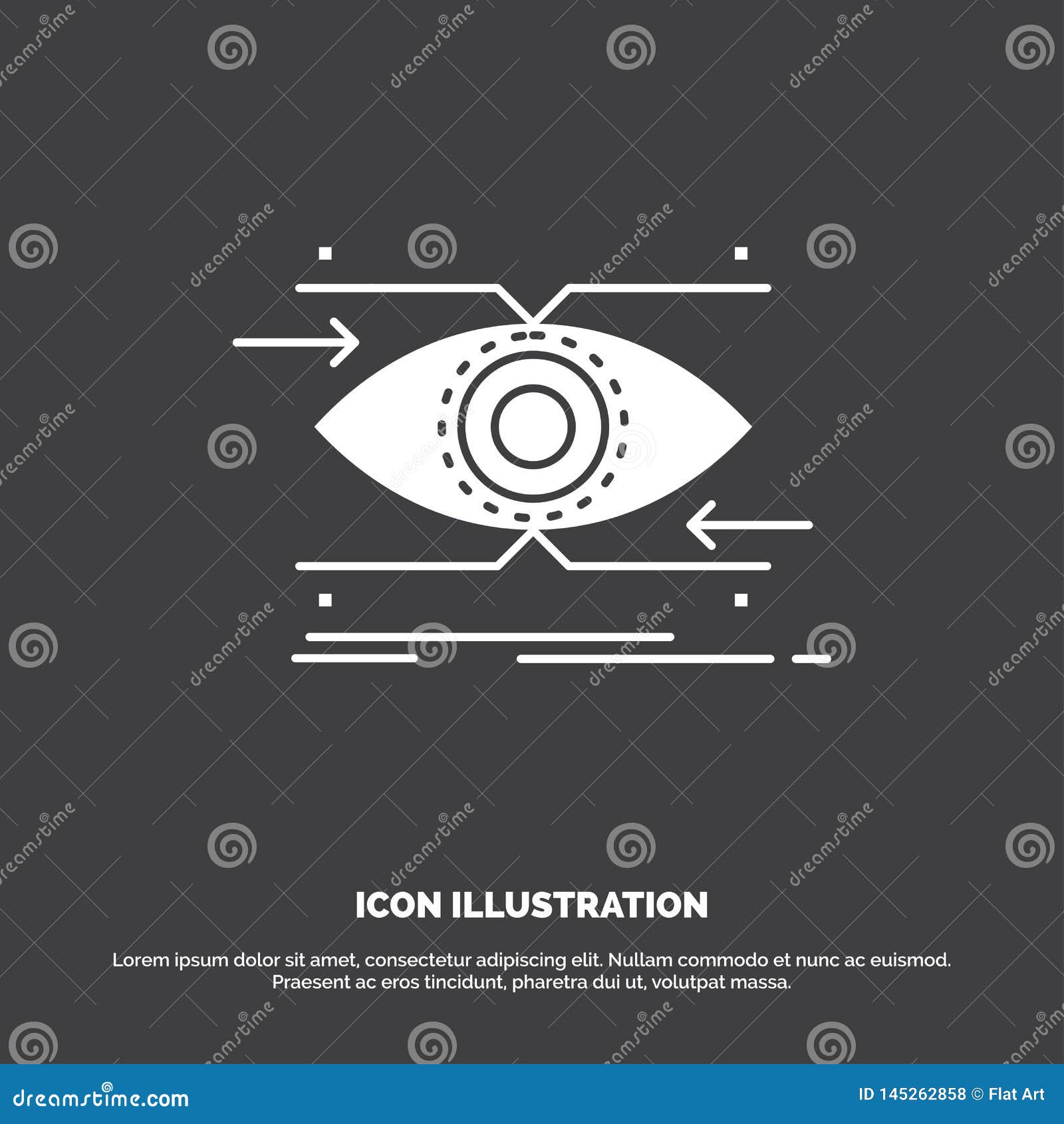 Attention, Eye, Focus, Looking, Vision Icon. Glyph Vector Symbol for UI ...