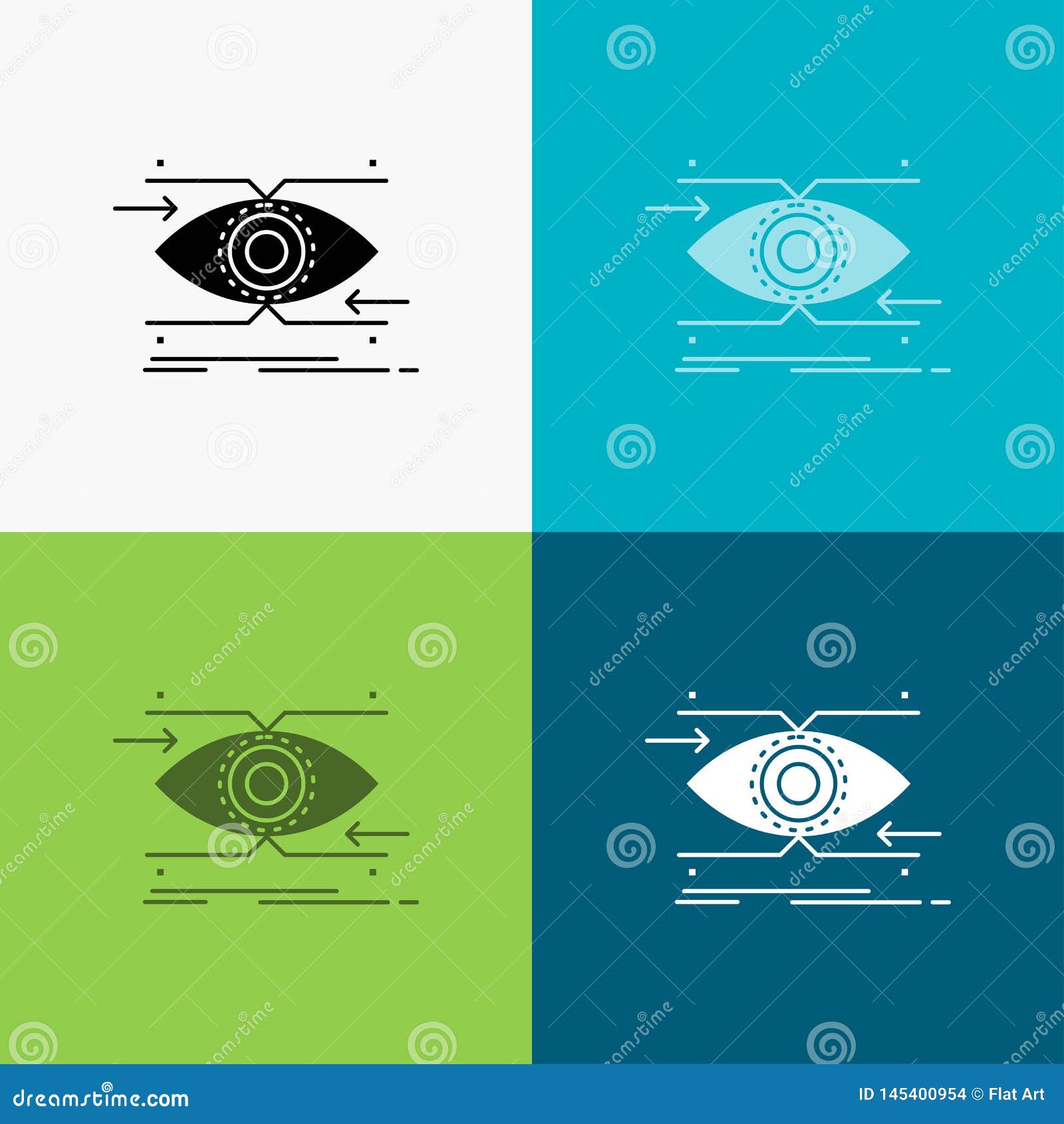Attention, Eye, Focus, Looking, Vision Icon Over Various Background ...