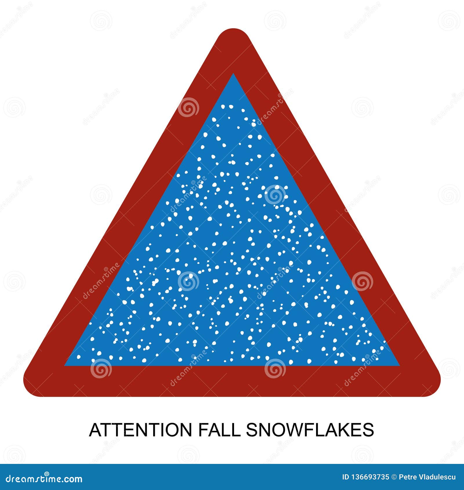 Attention Fall Snowflakes Icon Stock Vector - Illustration of crystal, cold: 136693735
