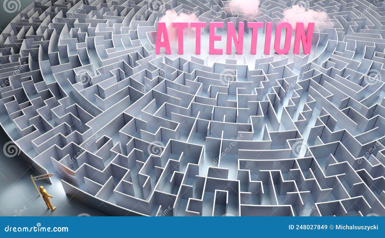 Attention and a Difficult Path To it Stock Image - Image of maze ...