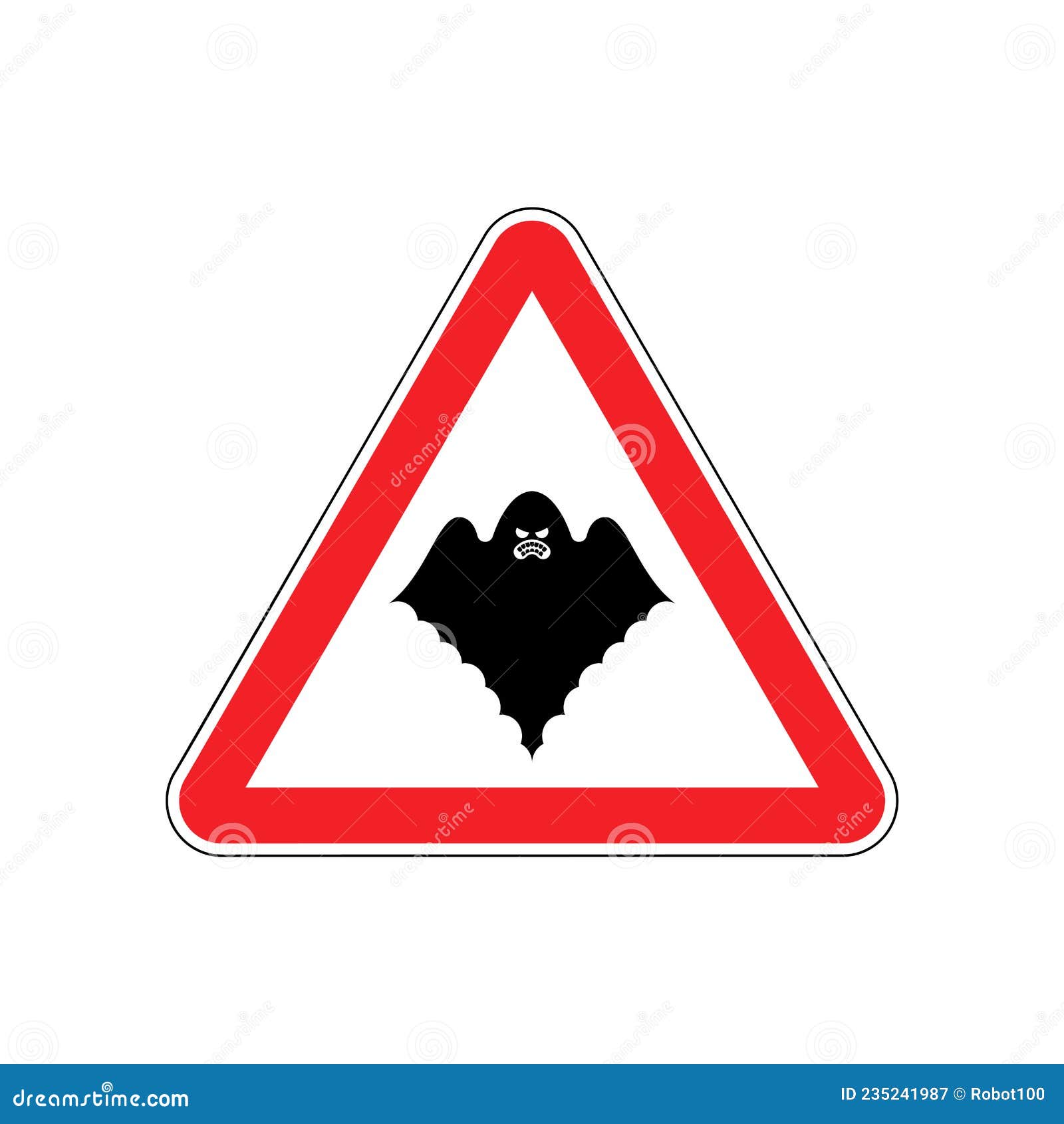 Attention Ghost. Caution Spooky Stock Vector - Illustration of ...