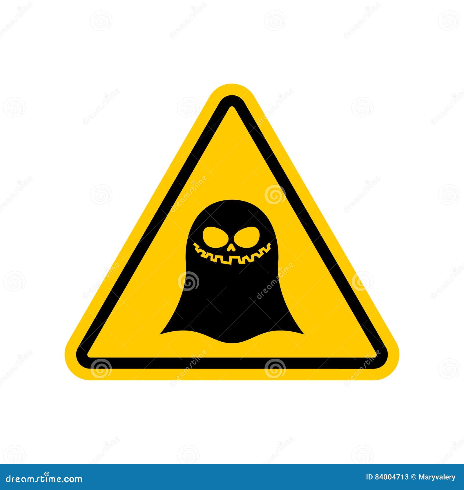 Attention Ghost. Dangers of Yellow Road Sign Stock Vector ...