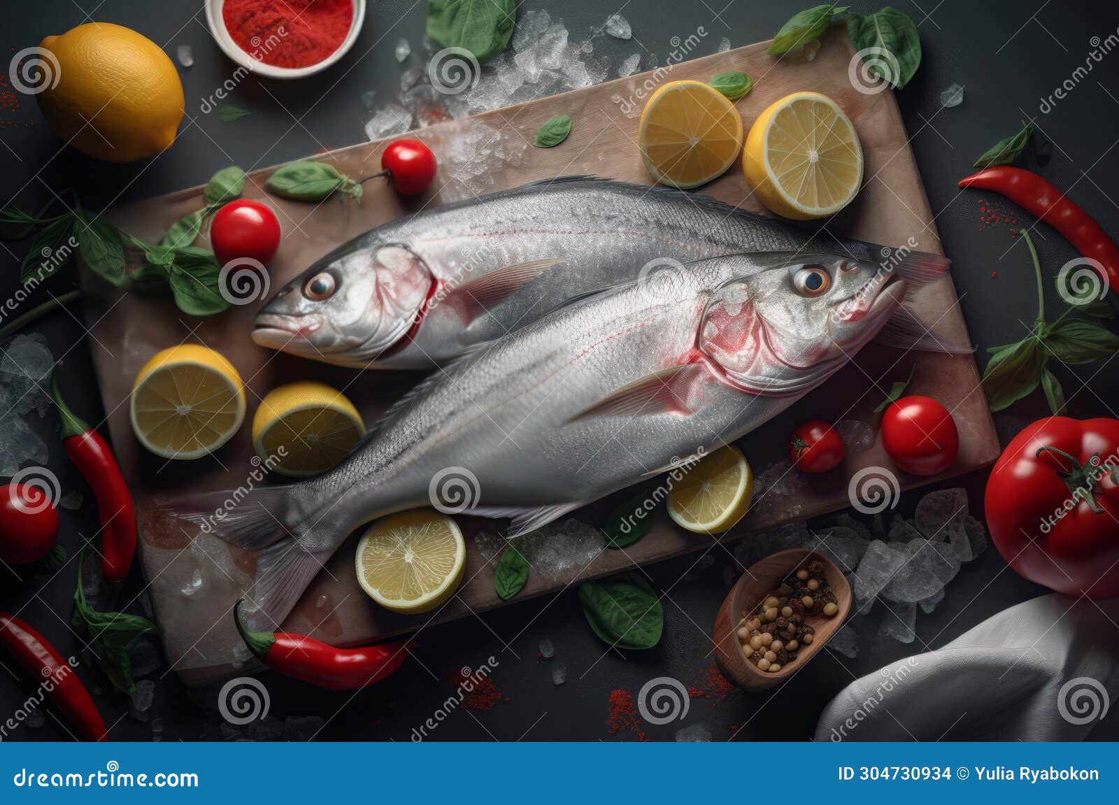 Attention Grabbing Visually Appealing Whole Fishes on Wooden Board ... Attention Grabbing Visually Appealing Whole Fishes on Wooden Board ...