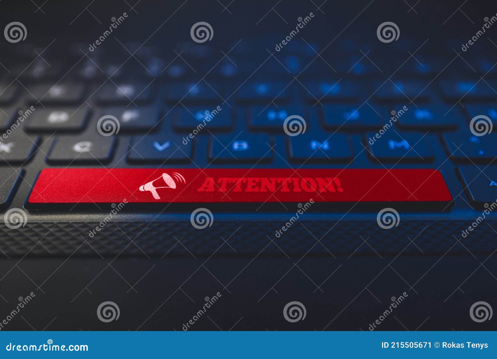 Attention Graphic Conecpt on Keyboard Key. Attention and Megaphone Icon ...
