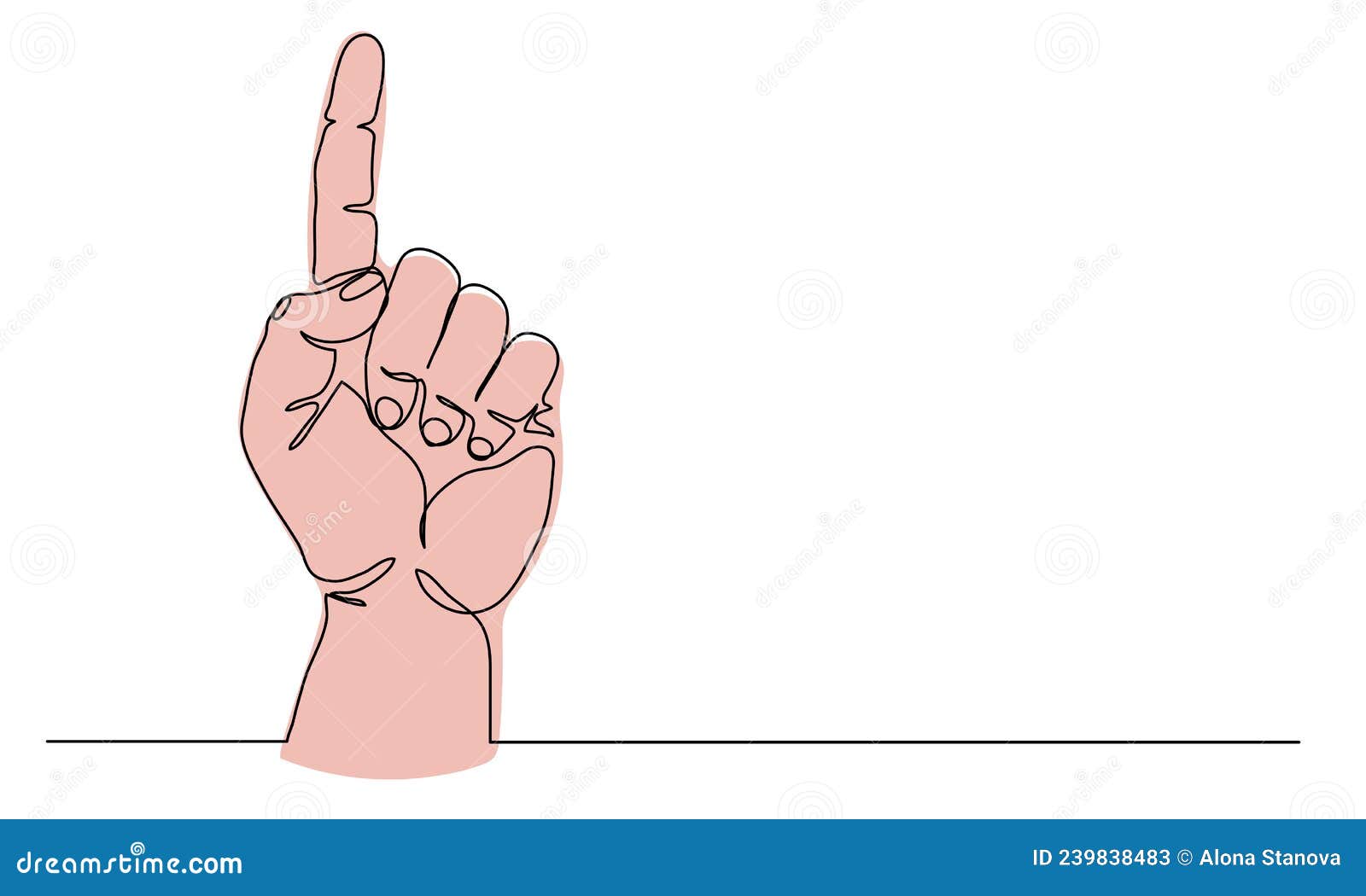Attention Hand Gesture. Arm Pointing Direction with Forefinger Stock ...
