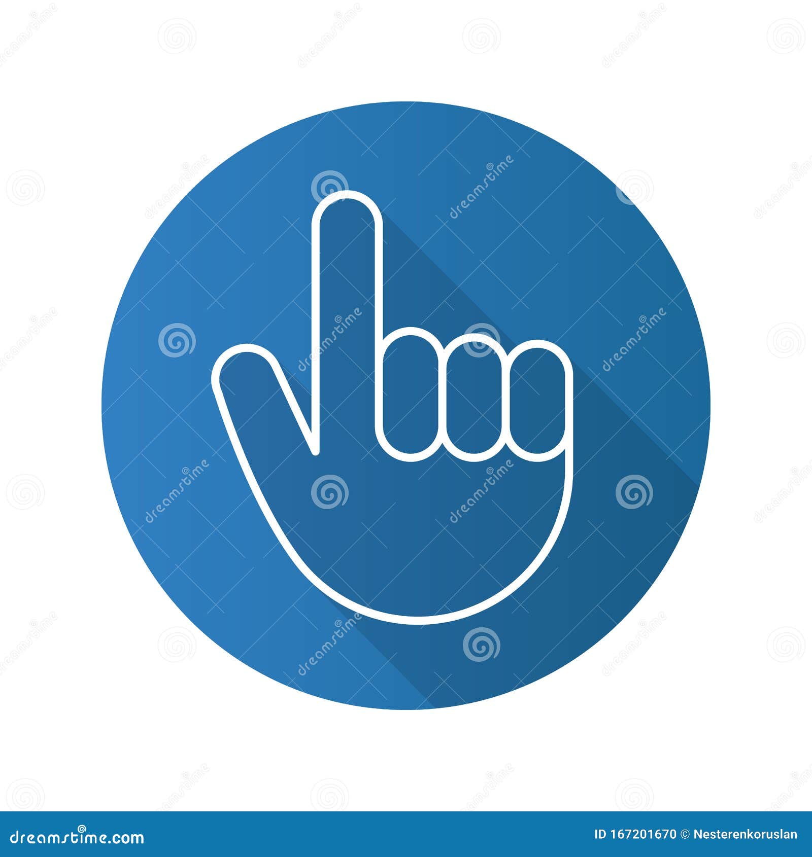 Attention Hand Gesture. Flat Linear Long Shadow Icon Stock Vector ...