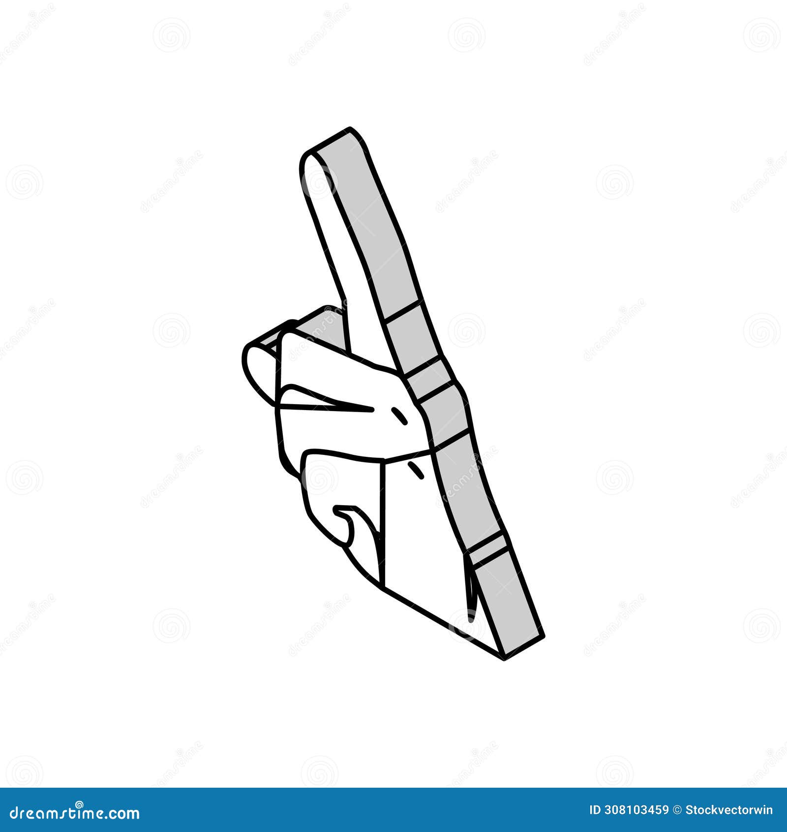 Attention Hand Gesture Isometric Icon Vector Illustration Stock Vector ...
