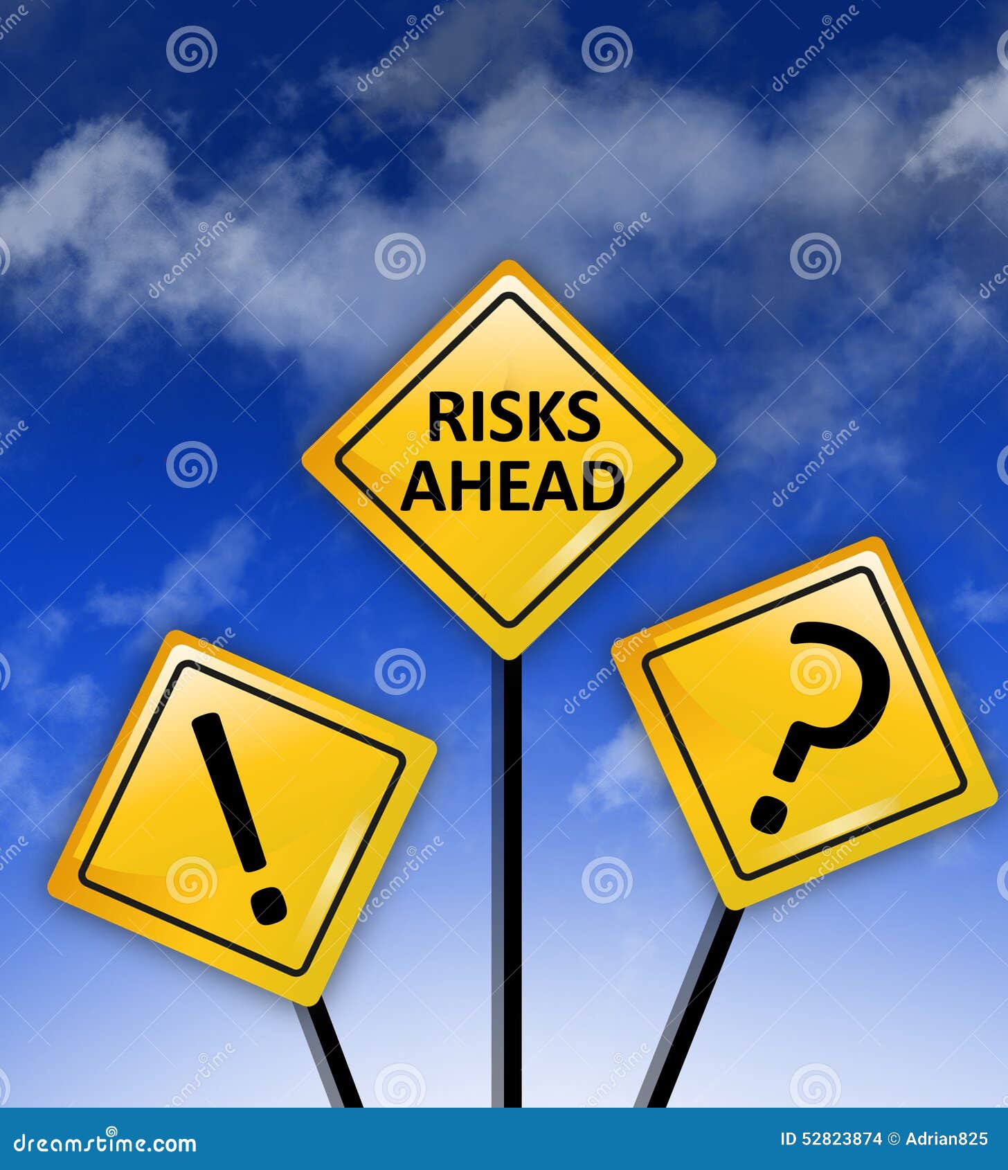 Attention High Risks Ahead Sign Stock Photo - Image of risks, zone ...