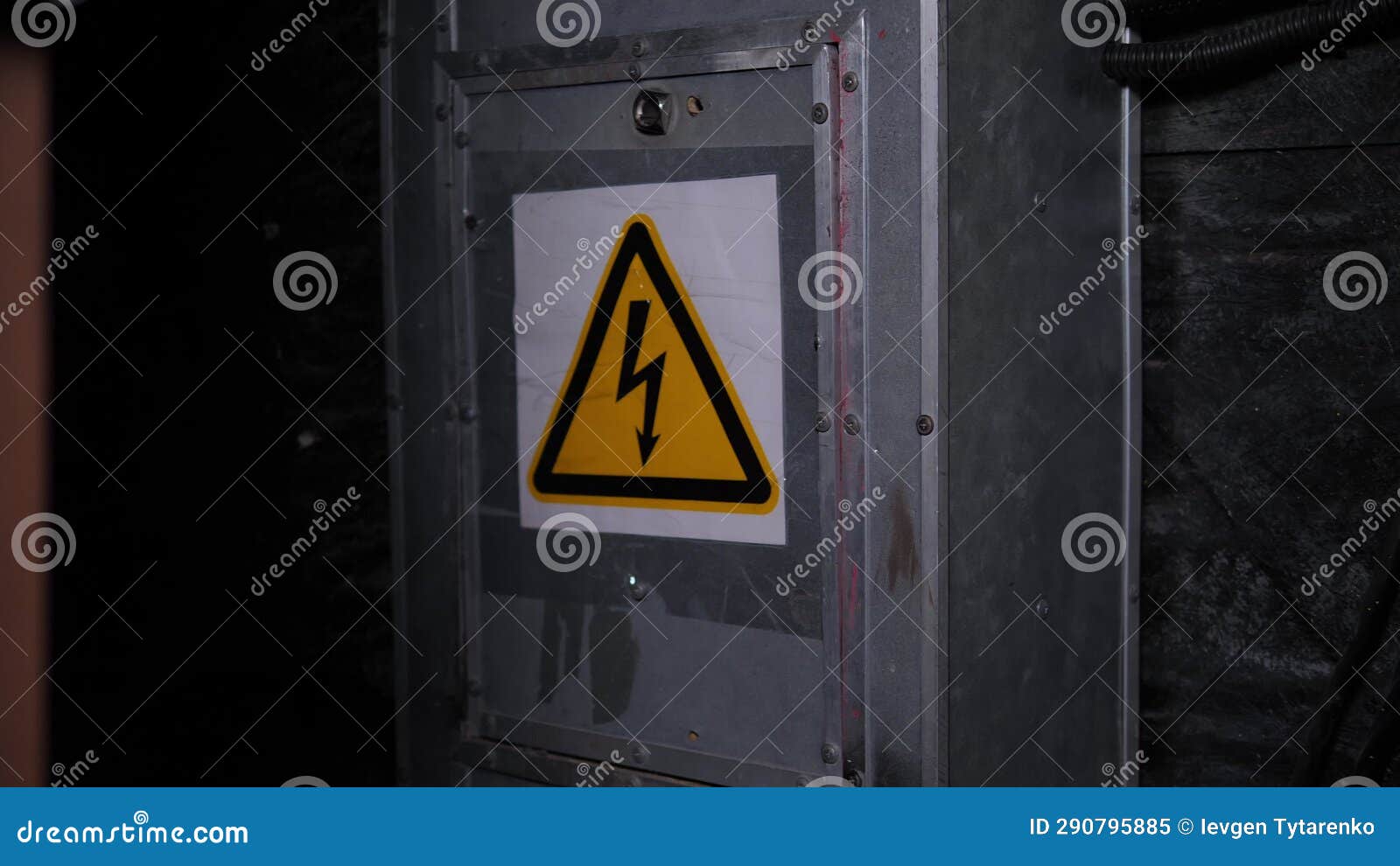 Attention, High Voltage Warning Sign on the Switchboard. Stock Video ...