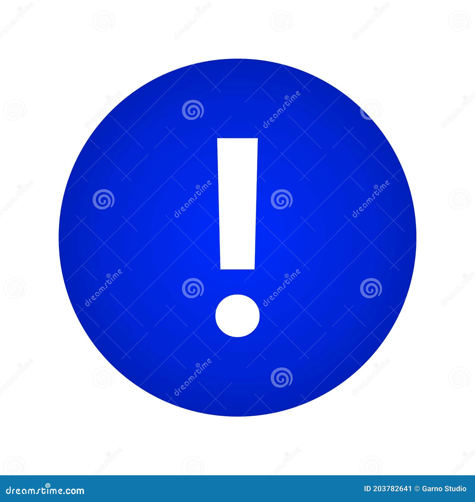 Attention Icon. Attention Button on a Blue Gradient Circle Shape Stock ...