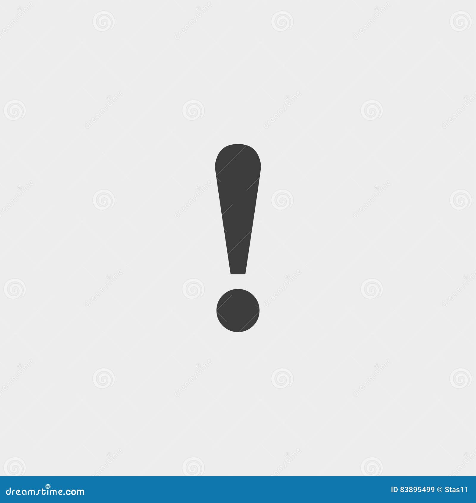 Attention Icon in a Flat Design in Black Color. Vector Illustration ...