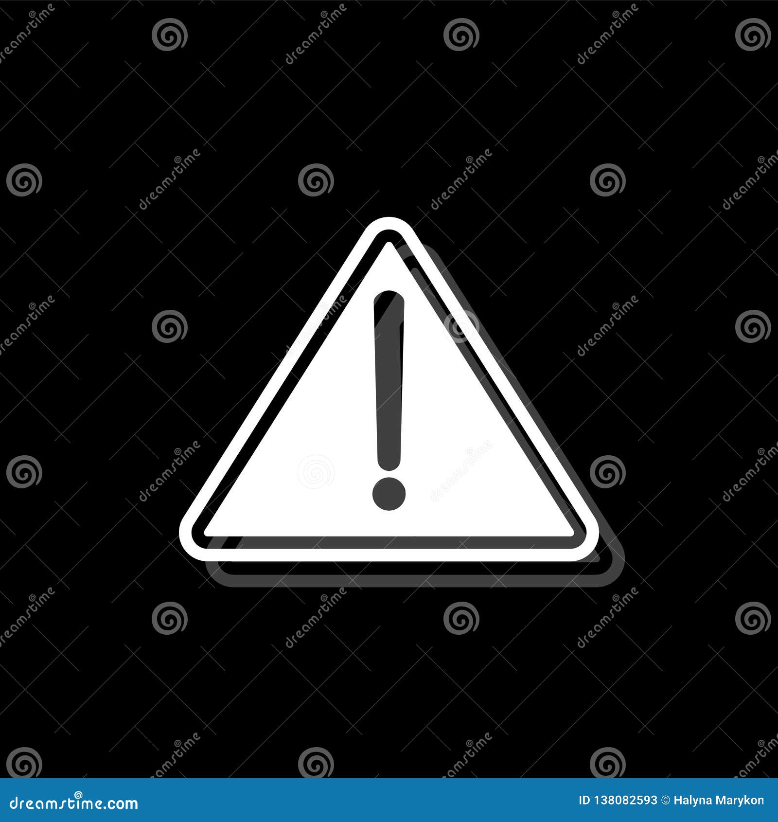 Attention icon flat stock illustration. Illustration of internet ...