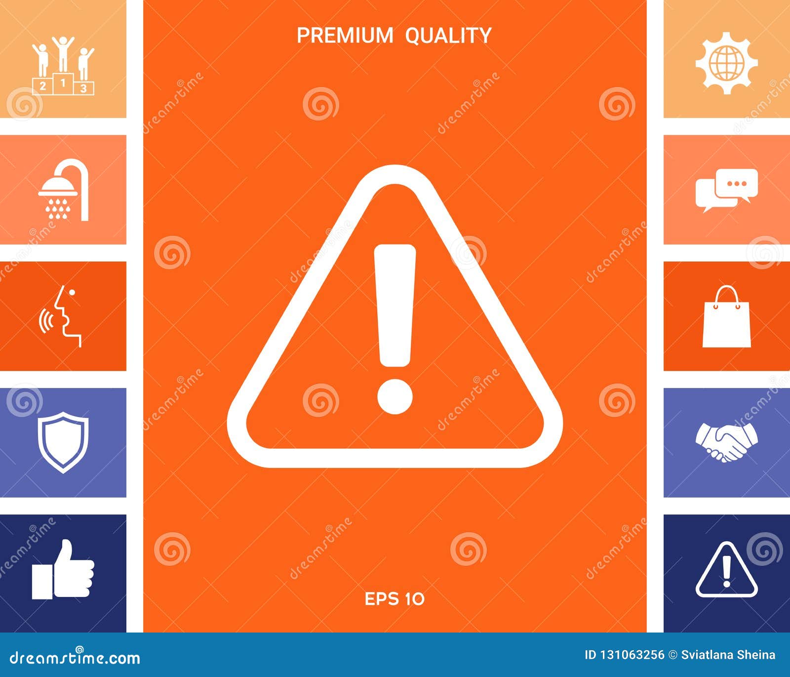 Attention icon symbol stock vector. Illustration of light - 131063256