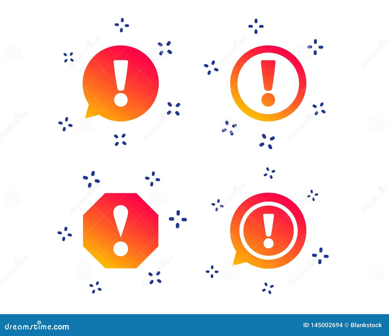 Attention Icons. Exclamation Speech Bubble. Vector Stock Vector ...