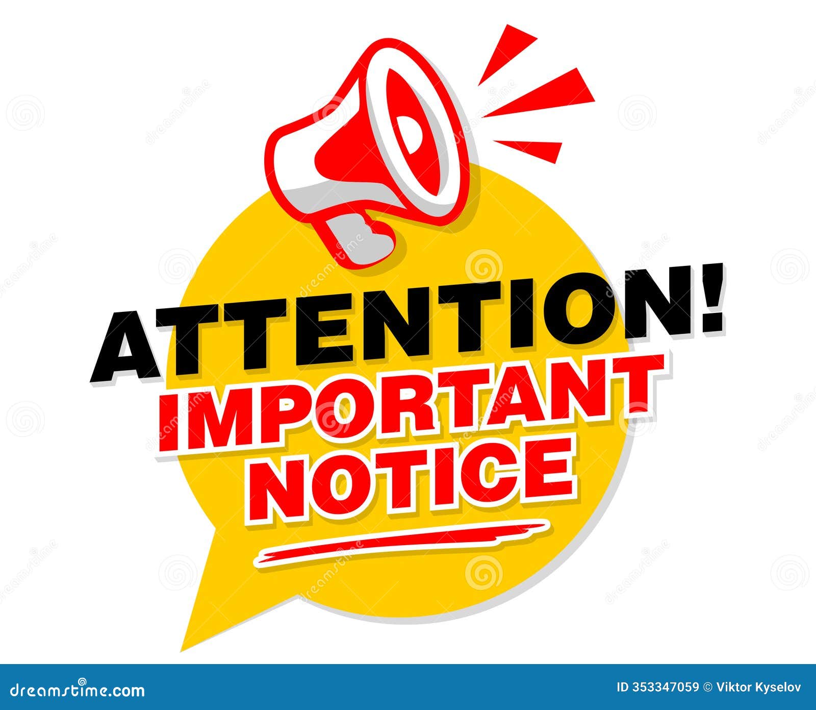 Attention Important Notice Megaphone Banner Stock Vector - Illustration ...