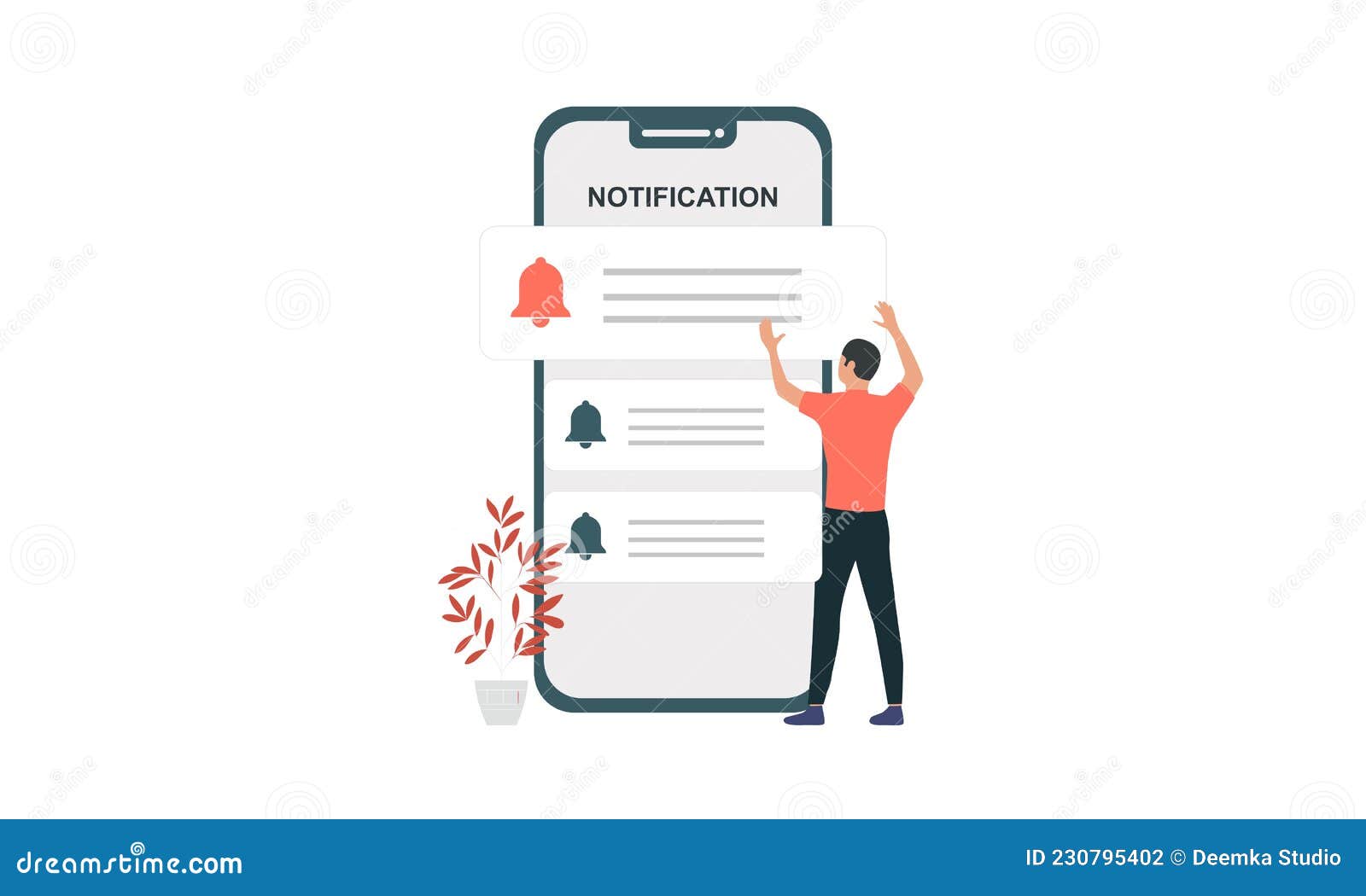 Attention or Notification for Mobile Application. Vector Illustration ...