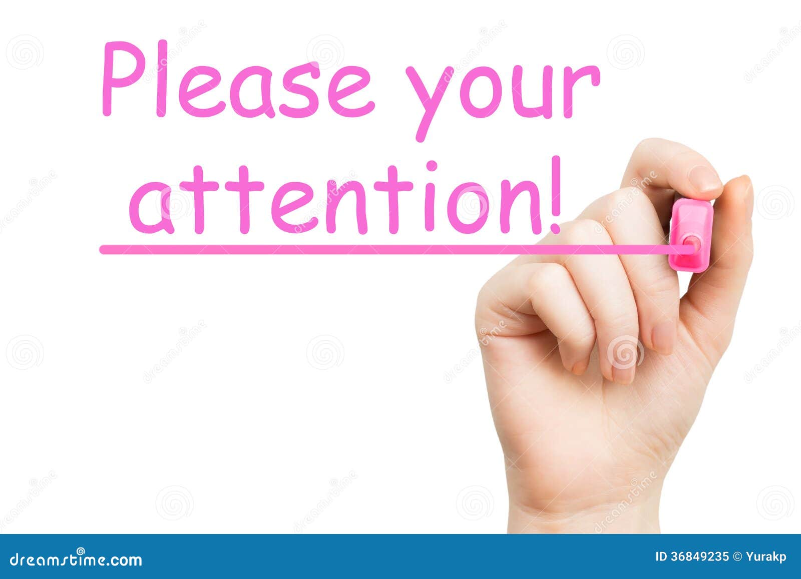 Attention, pink marker stock image. Image of feedback - 36849235