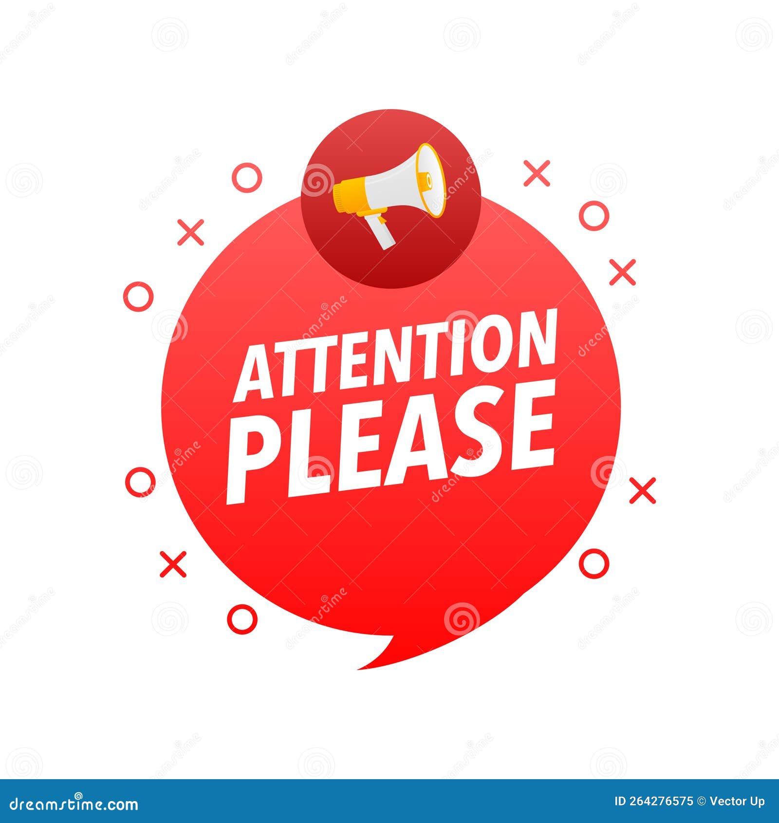Attention Please Announcement Megaphone Label Loudspeaker Speech