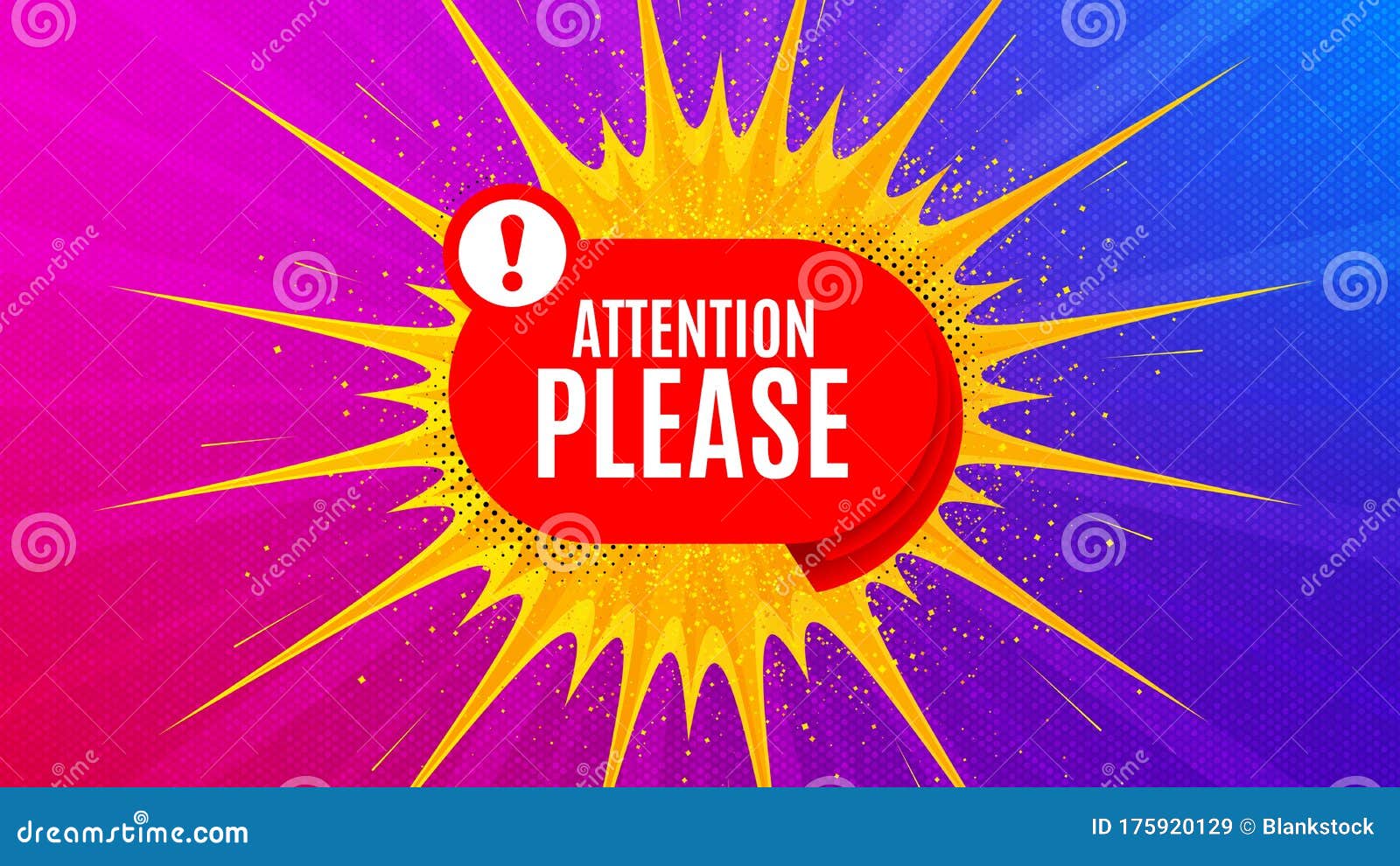 Attention Please Badge. Warning Chat Bubble. Vector Stock Vector ...