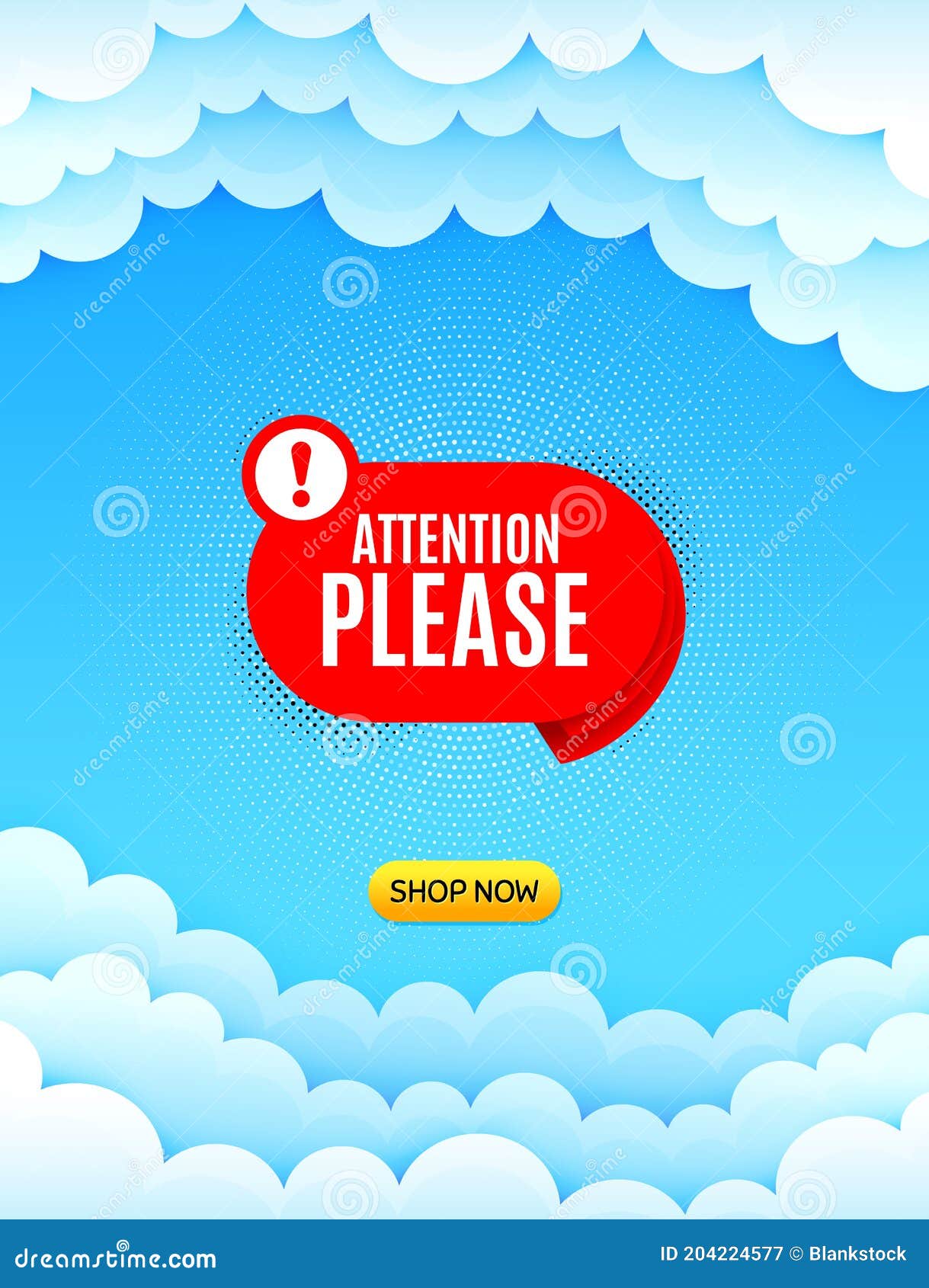 Attention Please Banner. Warning Chat Bubble Sticker. Vector Stock ...