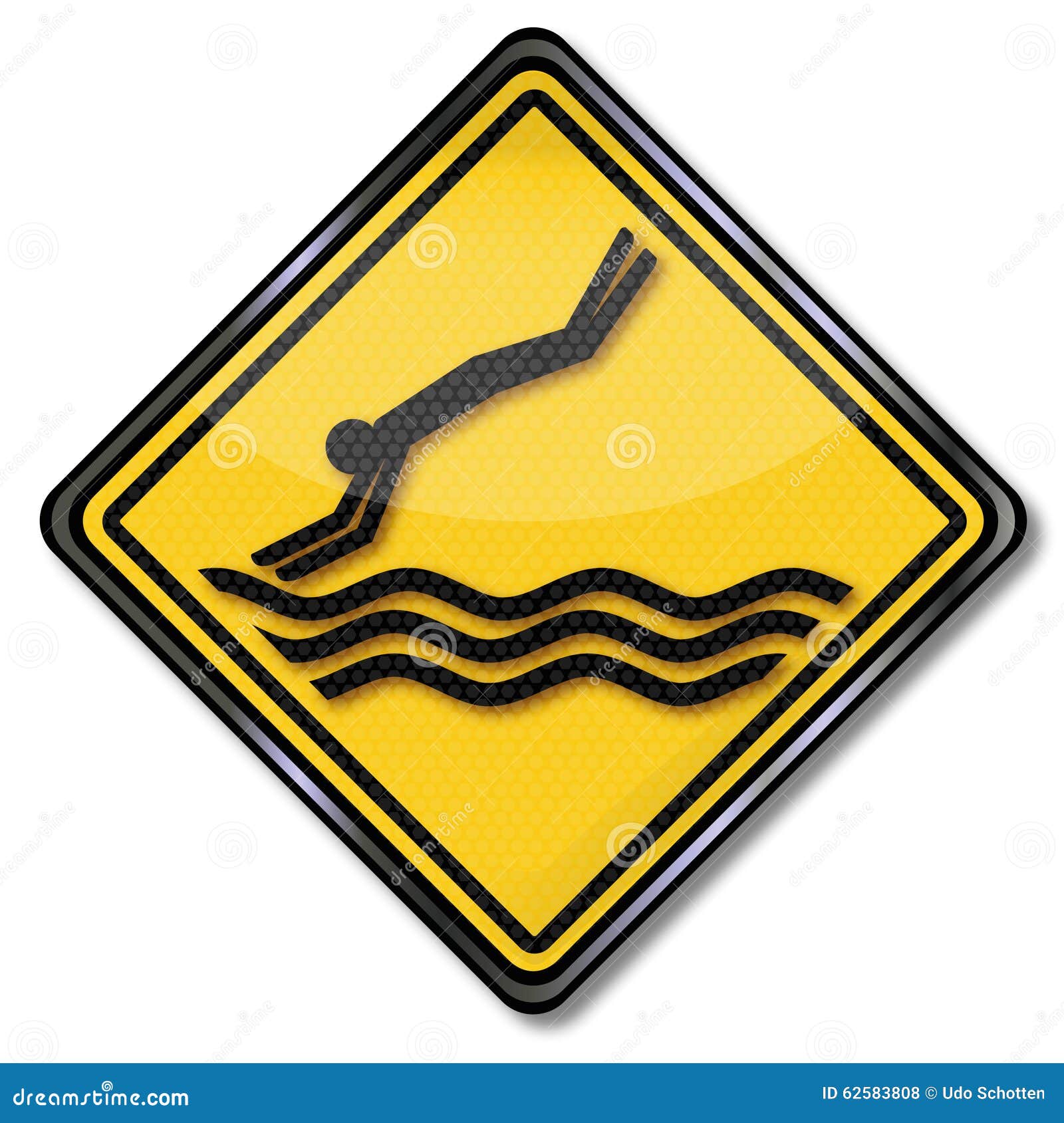 Attention Please Do Not Jump into the Water Stock Vector - Illustration ...
