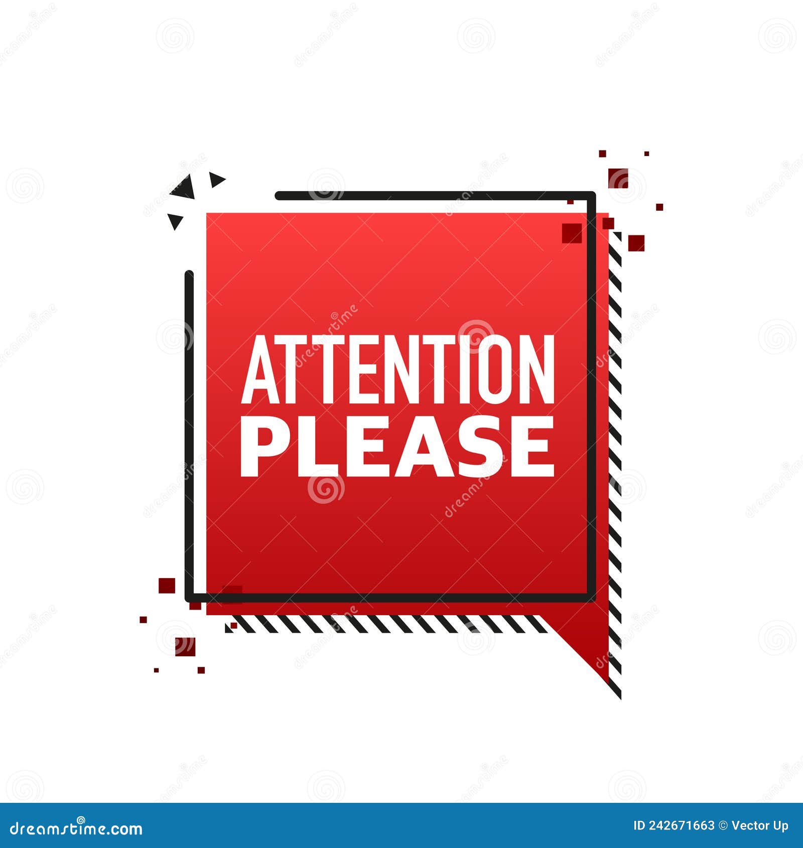 Attention Please Flat Banner. Vector Illustration of Important ...