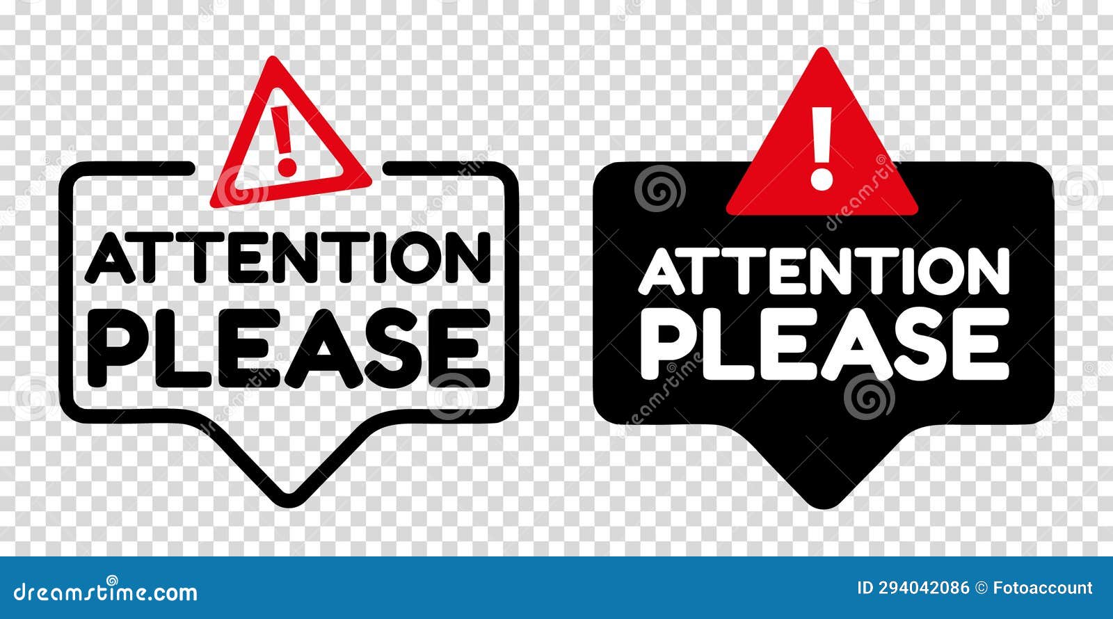Attention Please Icon Set - Different Vector Illustrations Isolated On ...