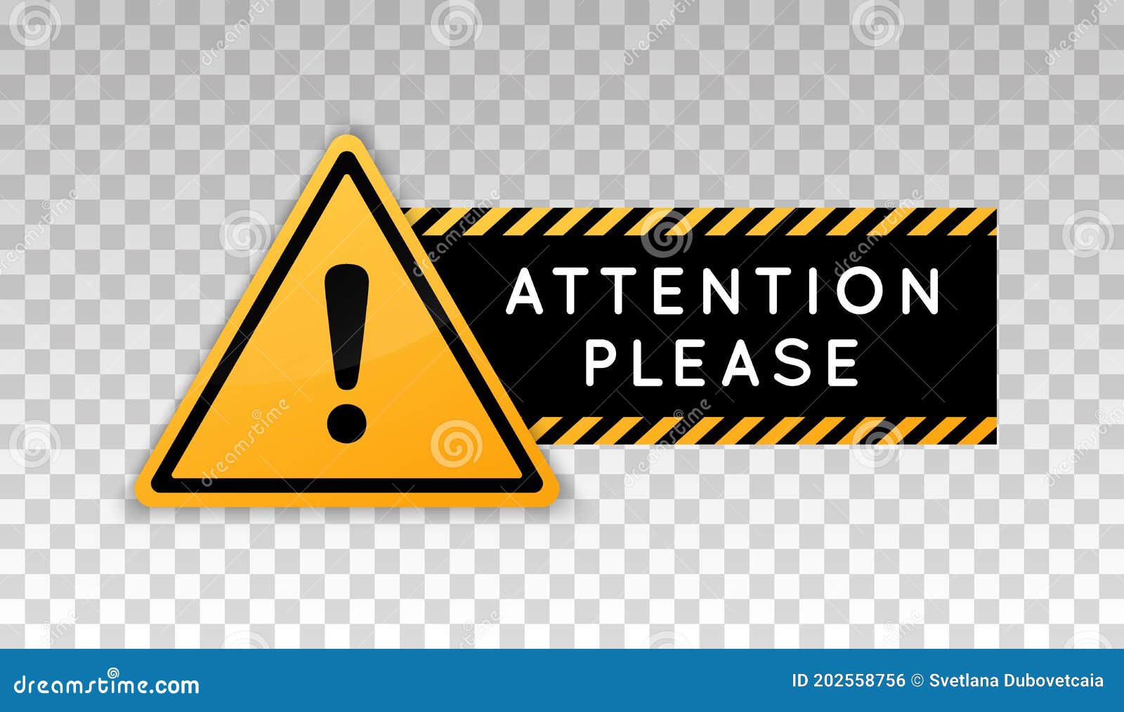 Attention Please Sign. Note Hazard Warning Caution Board. Exclamation ...