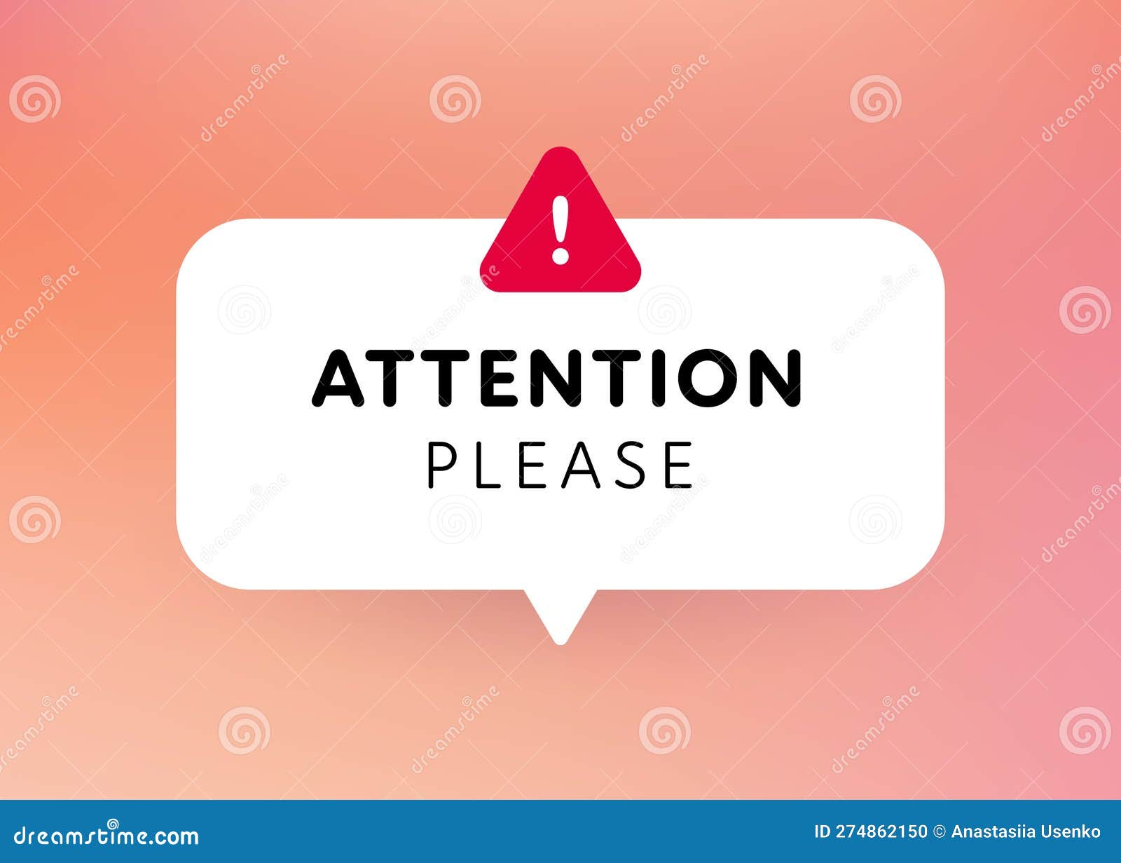 Attention Please Sign. Vector Modern Color Illustration Stock Vector ...