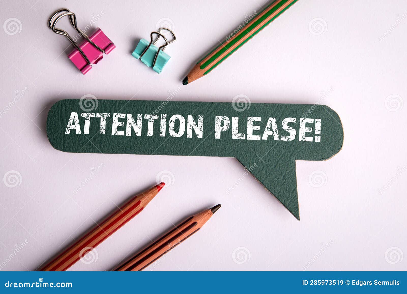 Attention Please, Message On White Card And Hold By Businessman Stock ...