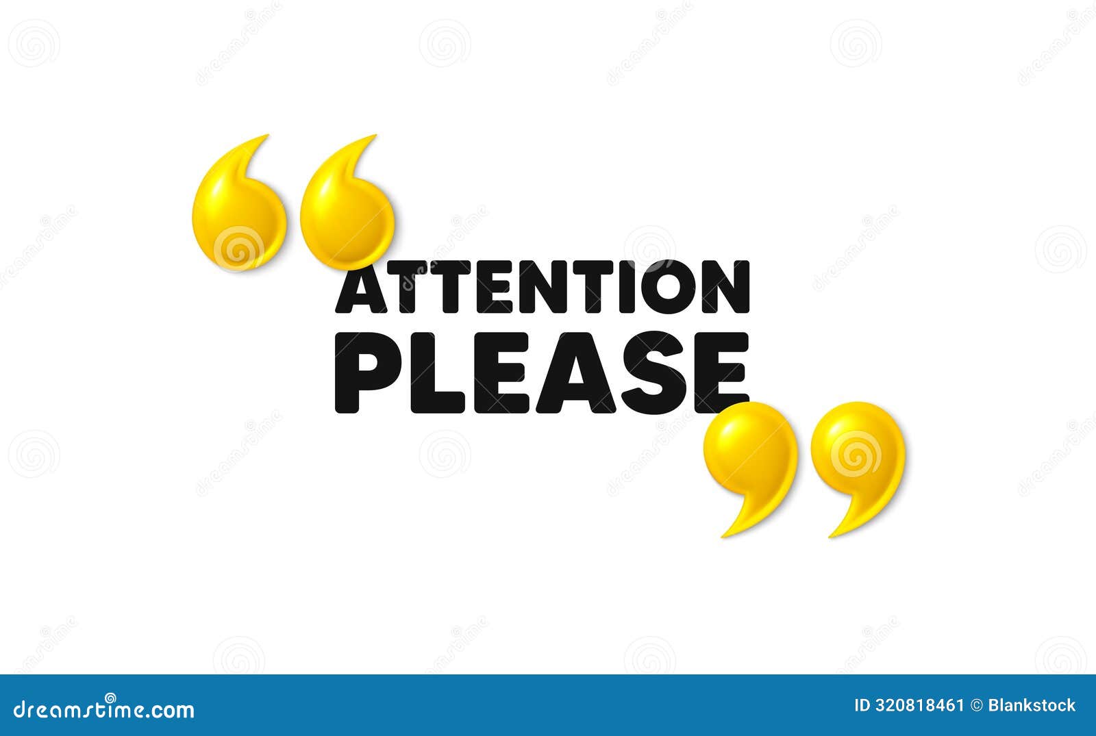 Attention Please Symbol. Special Offer Sign. 3d Quotation Marks. Vector ...