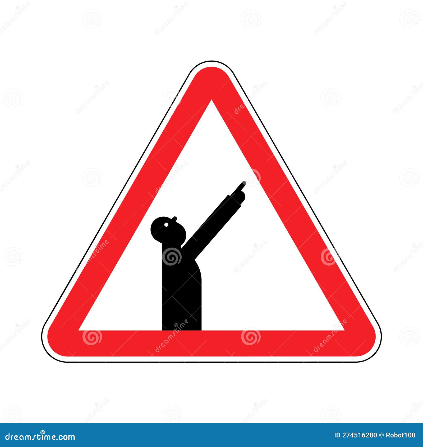 Attention Points Up. Red Road Triangular Caution Sign Stock Vector ...