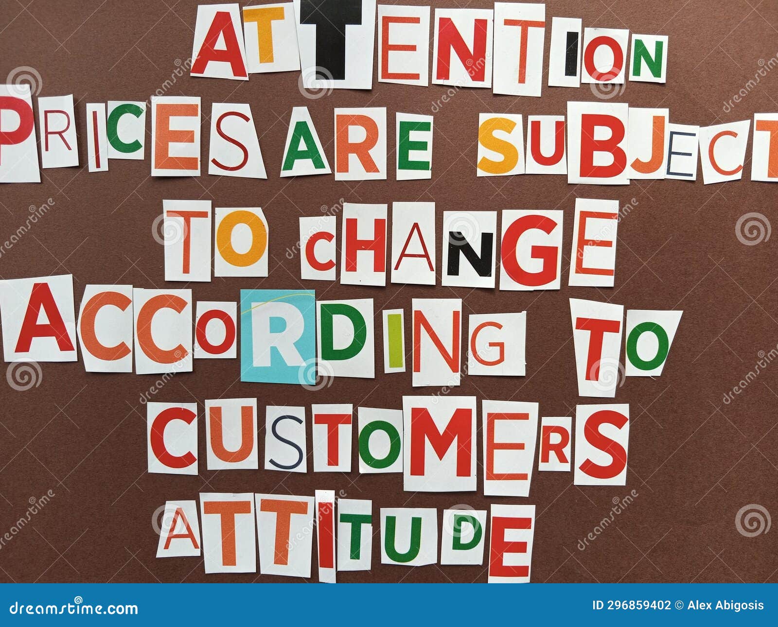 Attention Prices are Subject To Change According To Customers Attitude ...