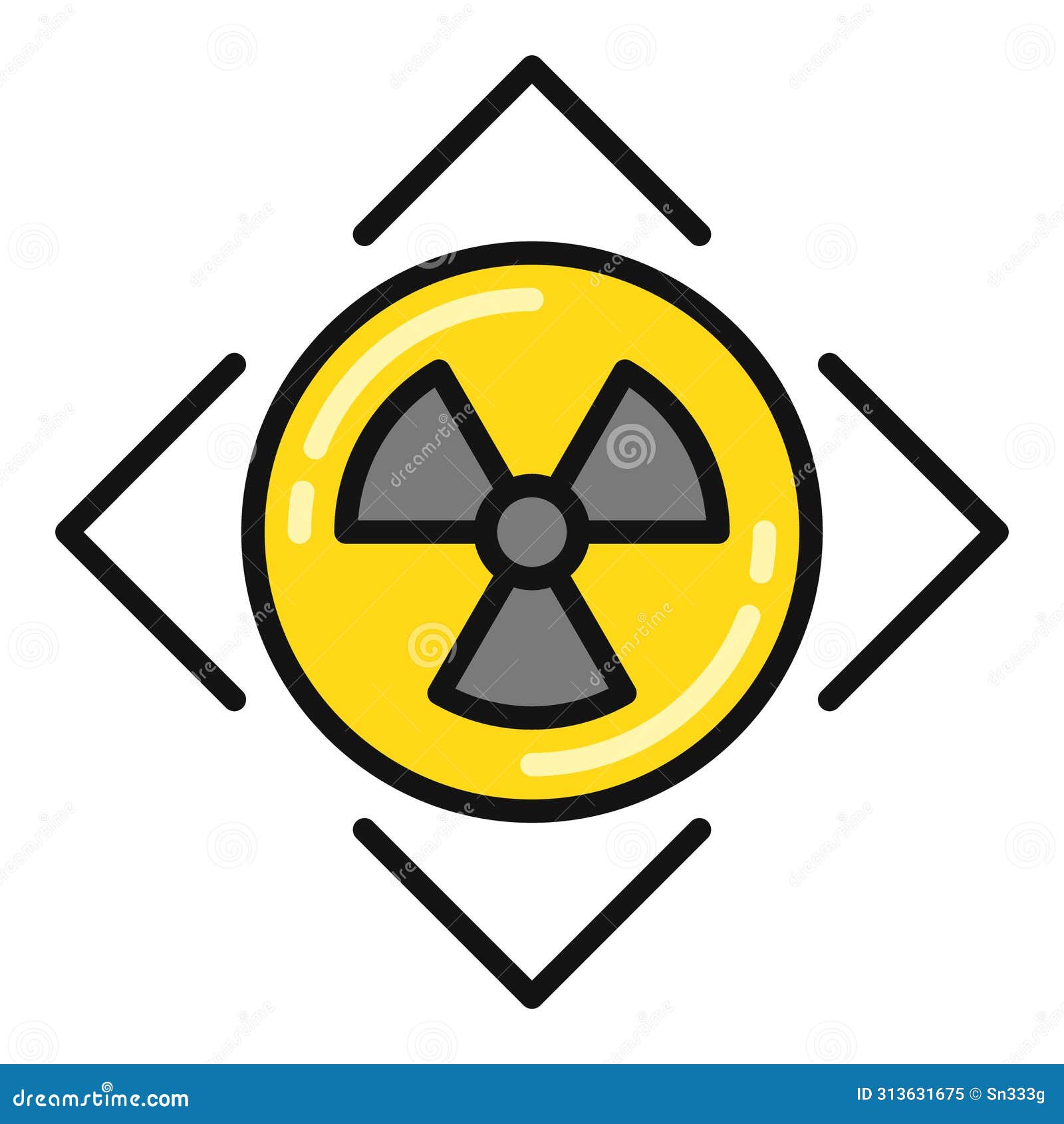 Attention Radiation Warning Vector Colored Icon or Logo Element Stock ...