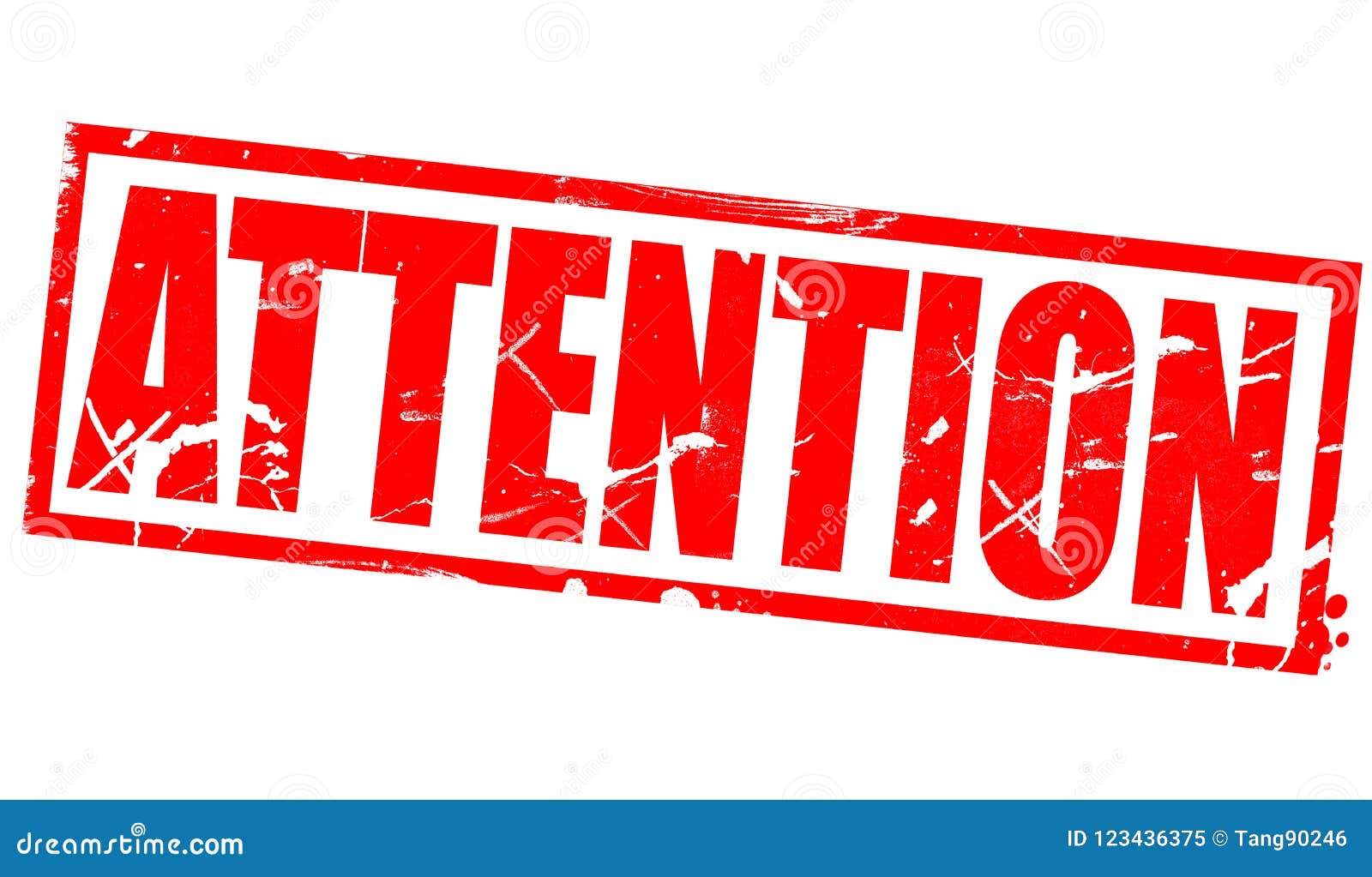 Attention in red frame stock illustration. Illustration of badge ...